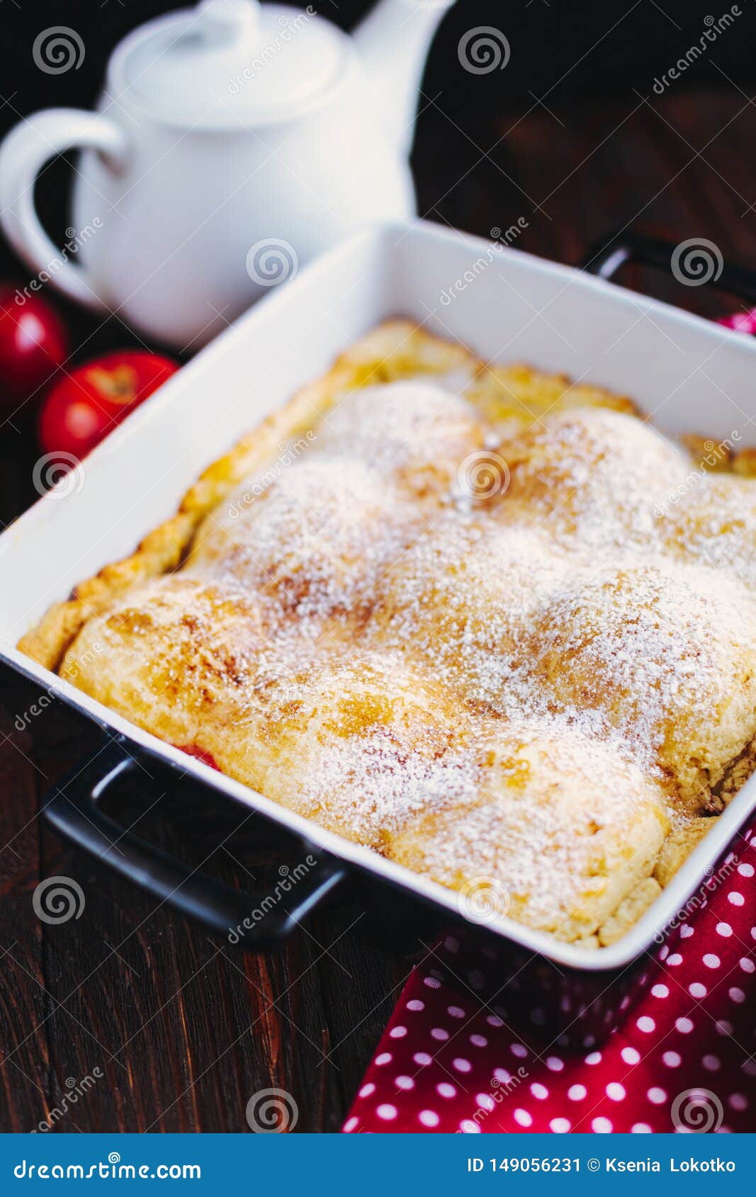 Homemade Apple Pie in Shape Stock Image - Image of colorful, background ...