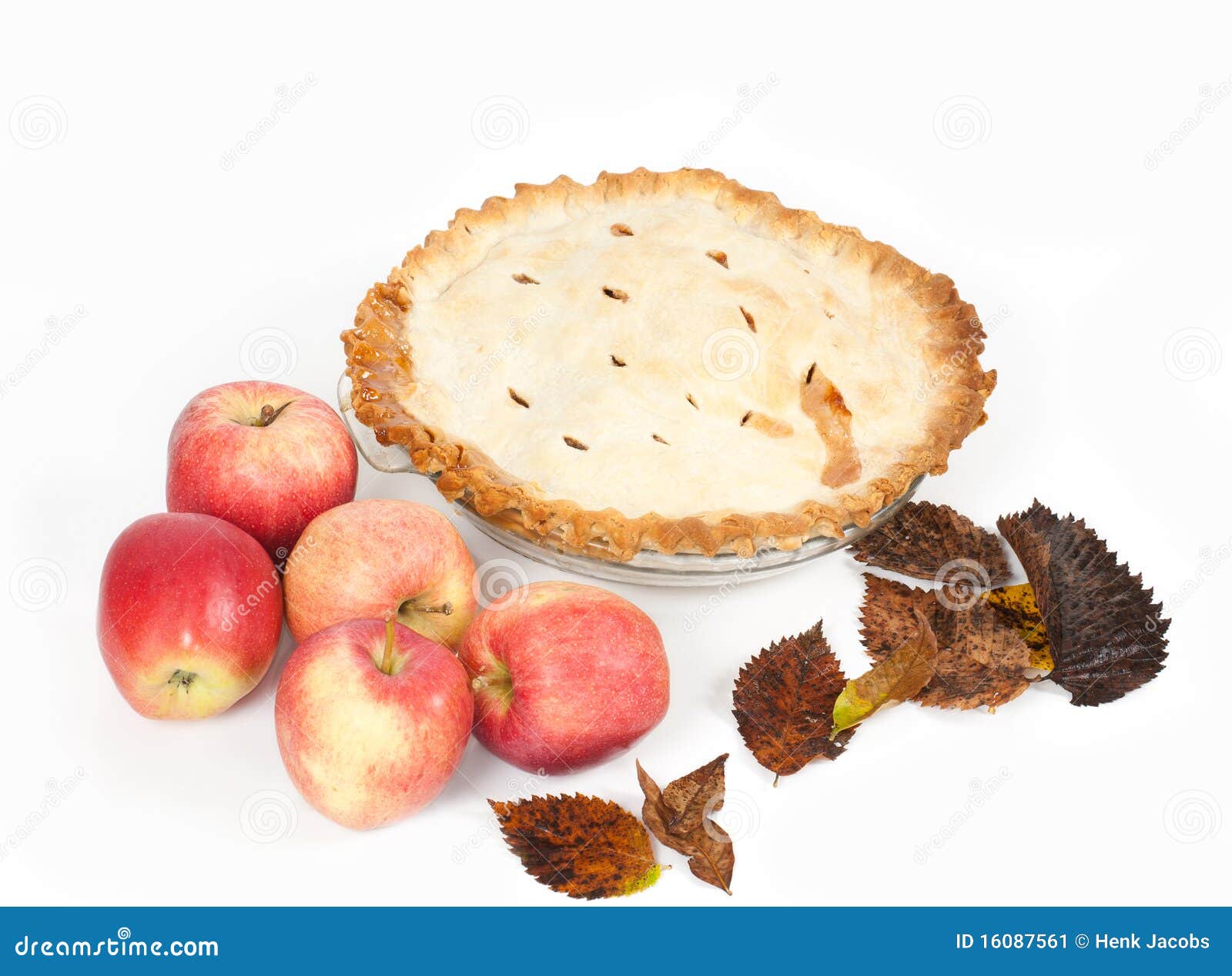 Homemade Apple Pie Top Angled View Stock Image - Image of pastry, white ...