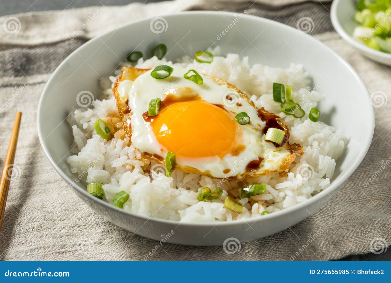 Homemade Asian Fried Egg and Rice Breakfast Stock Image - Image of diet ...