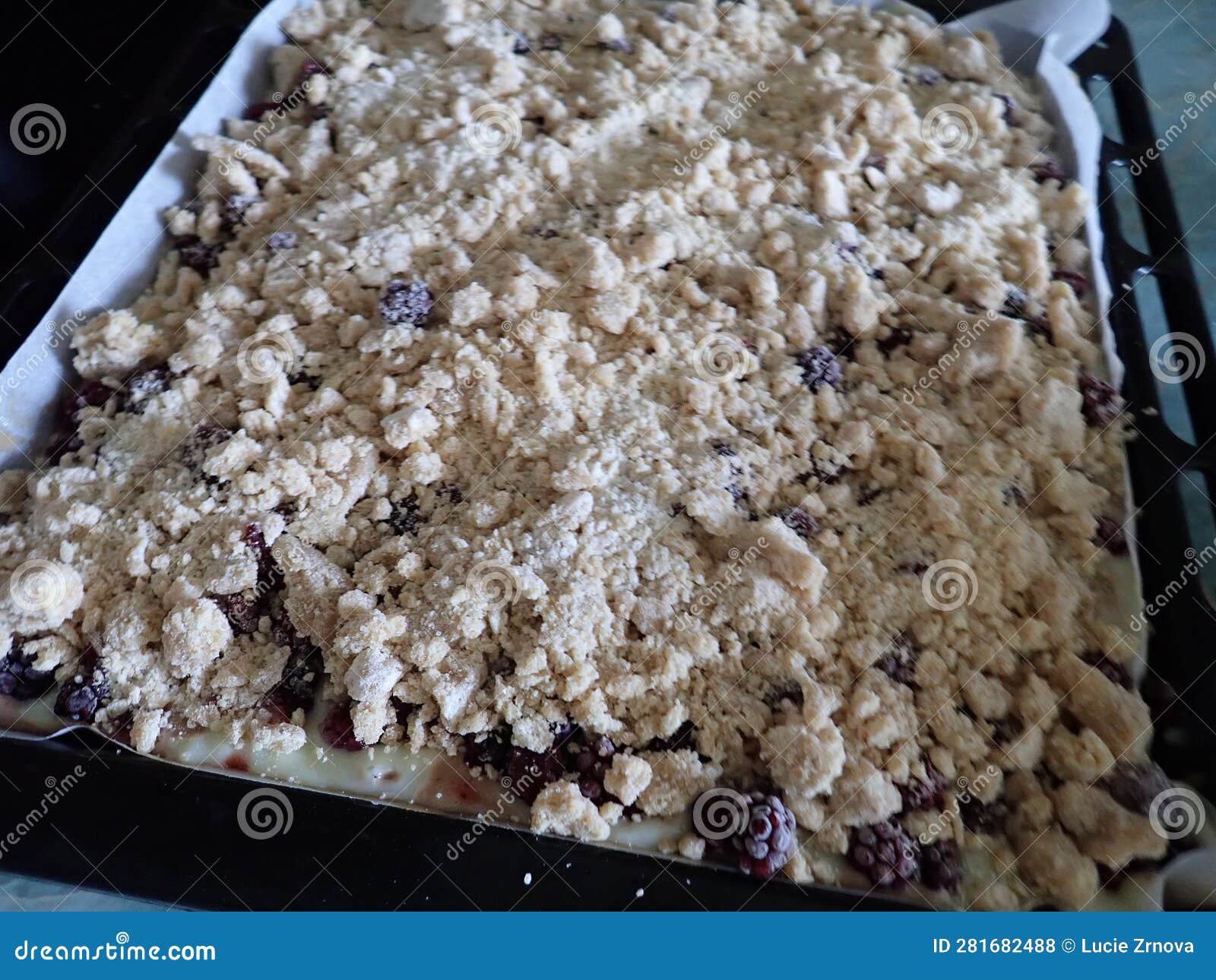 Homemade Baking of a Fruit Crumble Cake Stock Photo - Image of prepared ...