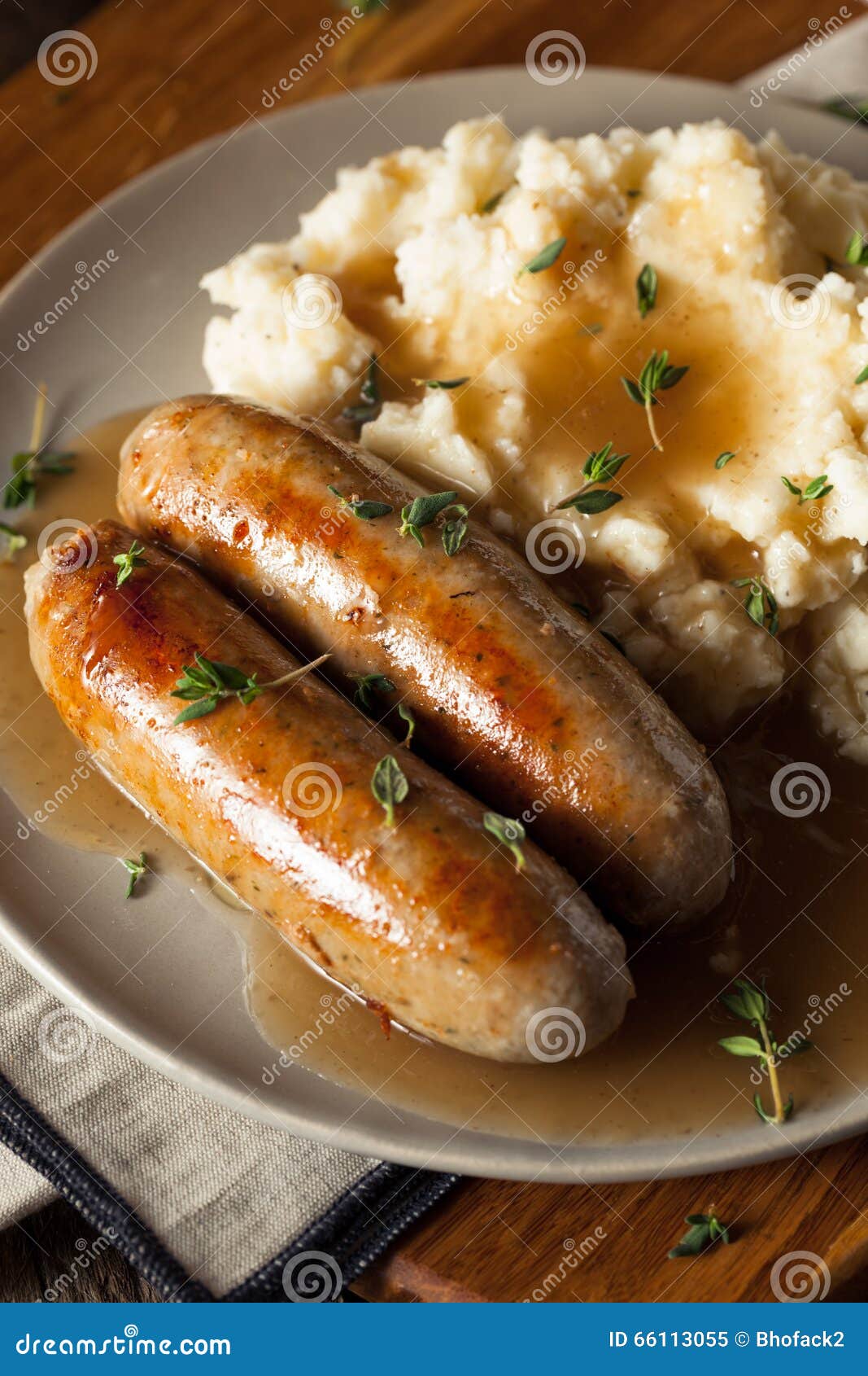 Homemade Bangers and Mash stock image. Image of mash - 66113055