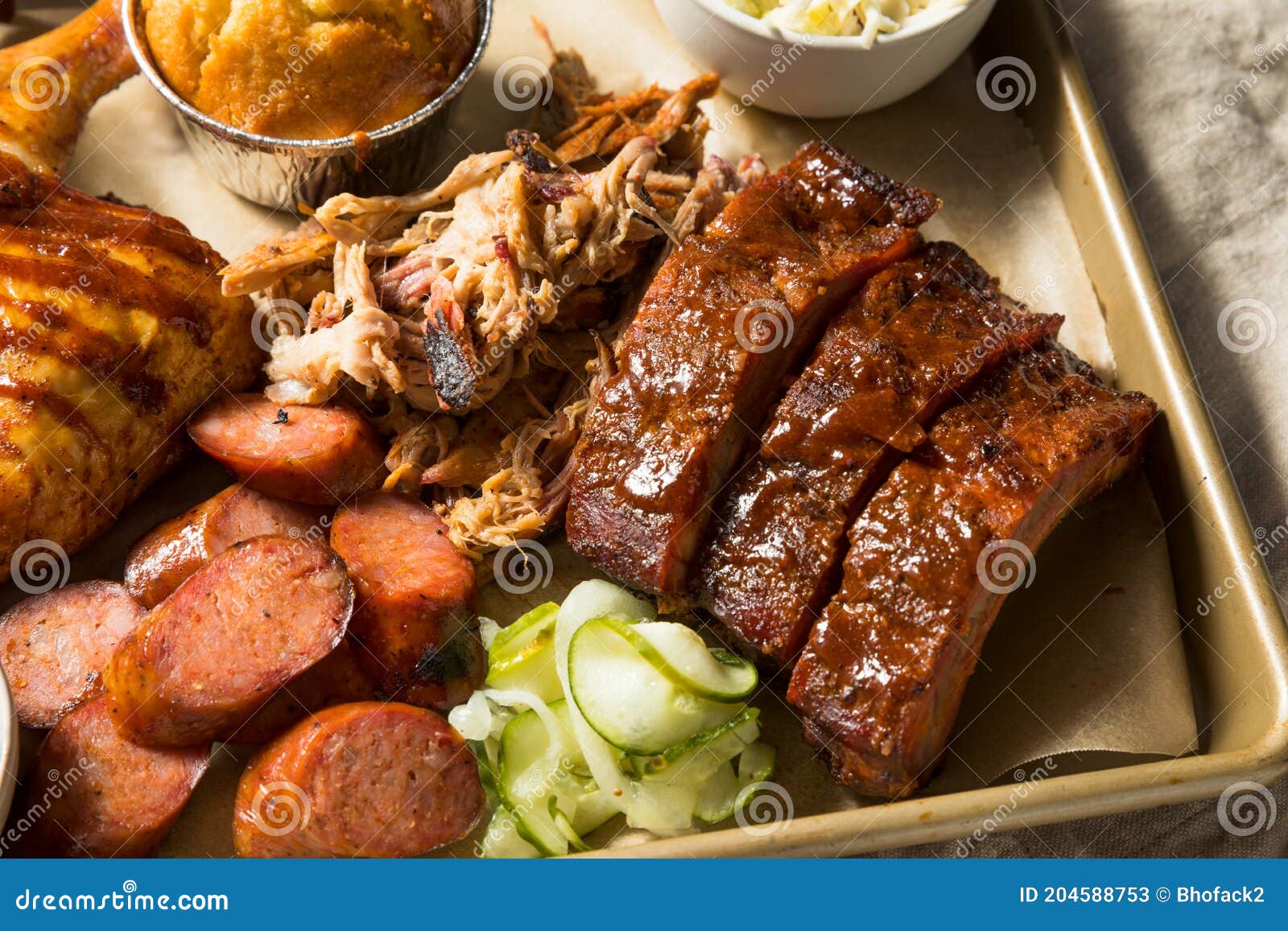 Homemade Barbecue Platter with Ribs Stock Image - Image of cooked ...