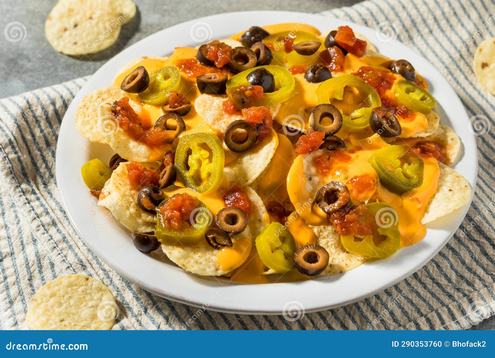 Homemade Basic Mexican Nachos with Cheese Stock Photo - Image of ...
