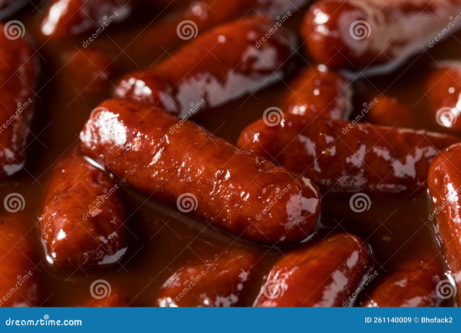 Homemade BBQ Cocktail Weiners in Sauce Stock Image - Image of appetizer ...