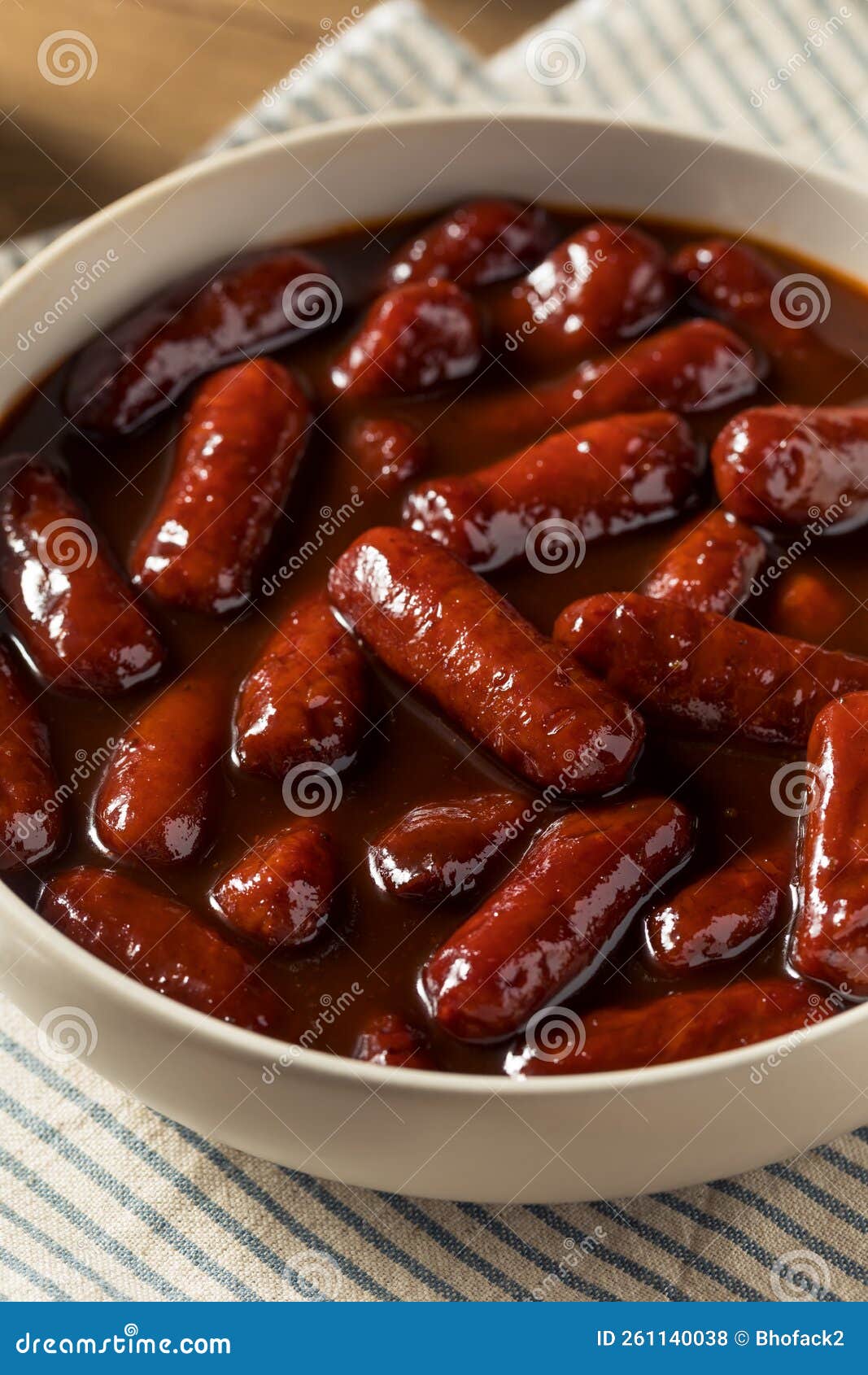 Homemade BBQ Cocktail Weiners in Sauce Stock Photo - Image of fatty ...