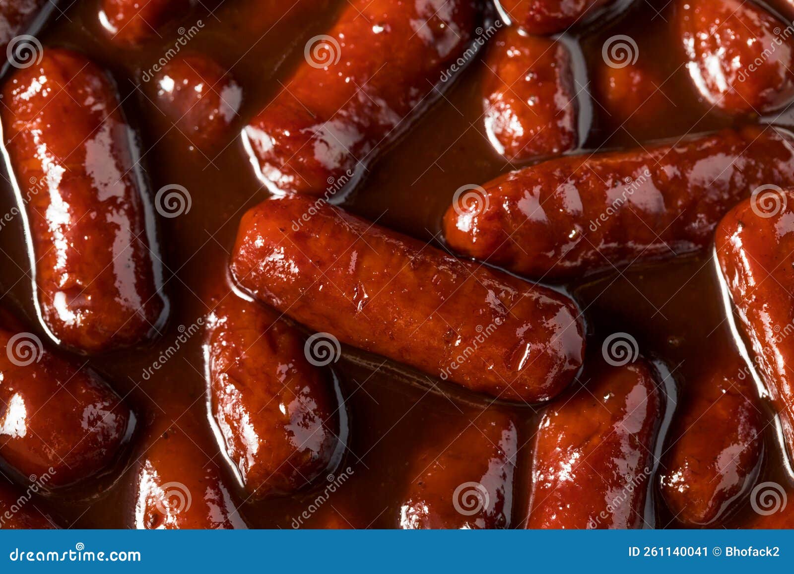 Homemade BBQ Cocktail Weiners in Sauce Stock Image - Image of fattening ...