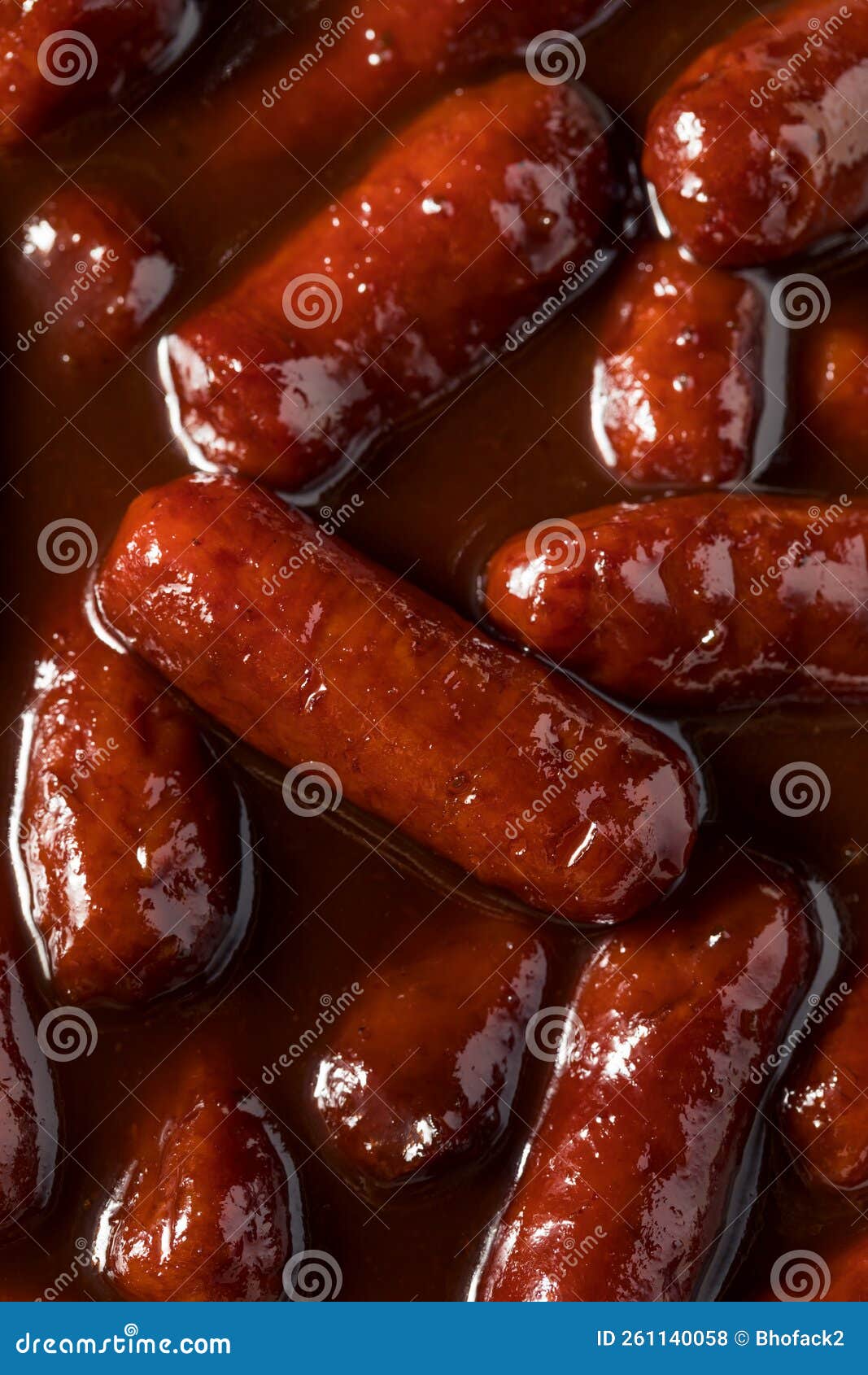 Homemade BBQ Cocktail Weiners in Sauce Stock Photo - Image of fatty ...