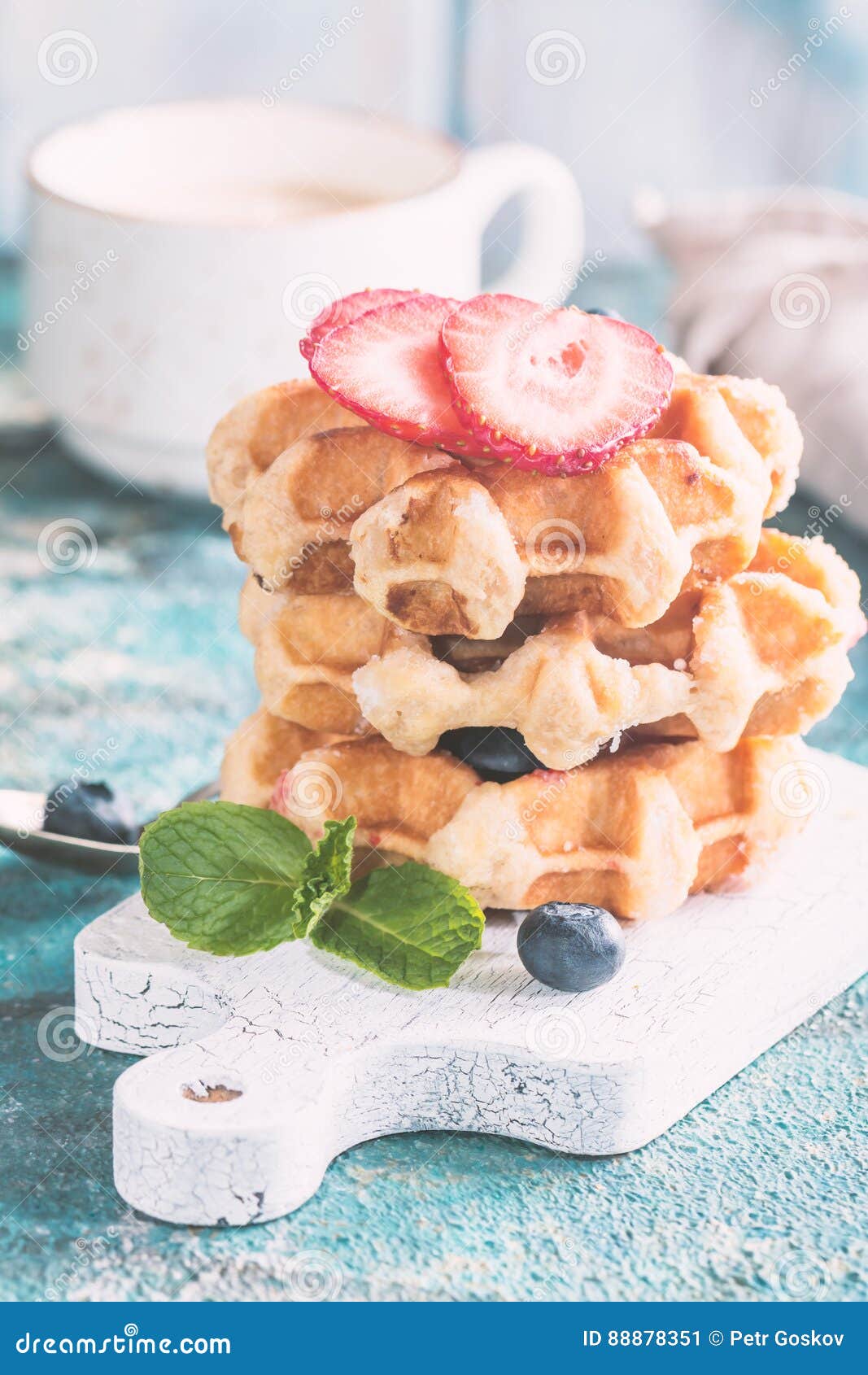 Homemade Belgian waffles stock image. Image of meal, baked - 88878351