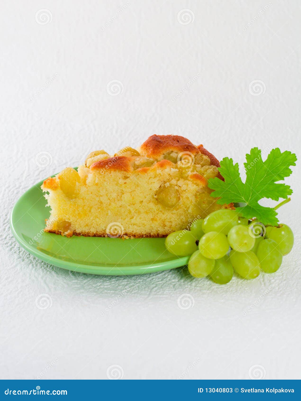 Homemade Biscuit Cake with Green Grapes Stock Image - Image of grape ...