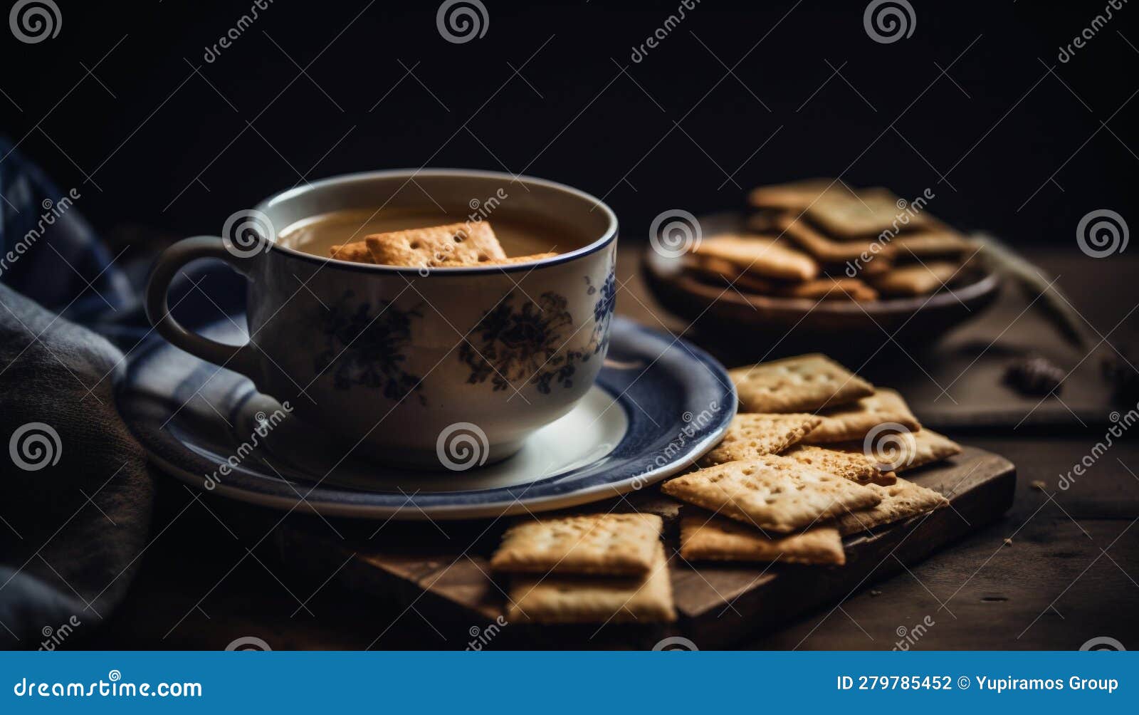 Homemade Biscuit and Coffee on Rustic Wood Table, Comfort Indulgence ...