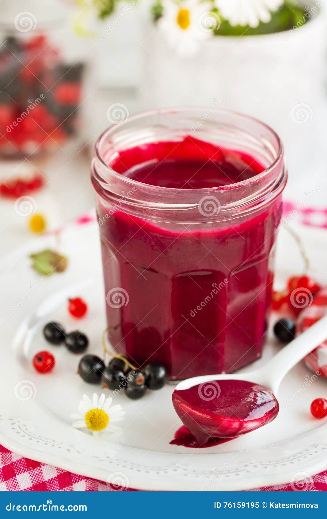 Homemade Black Currant Curd (jam) Stock Image - Image of smooth, glass ...