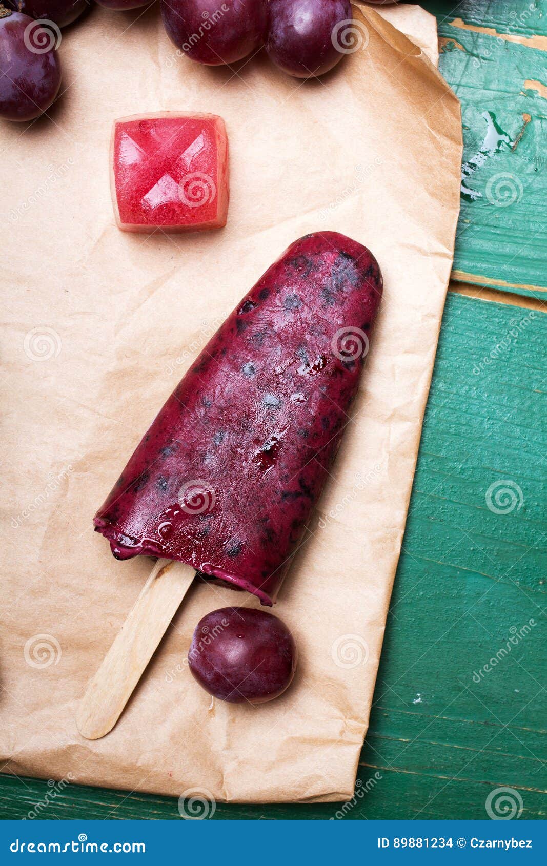 Homemade Blueberry and Grape Ice Cream on a Stick Stock Photo - Image ...