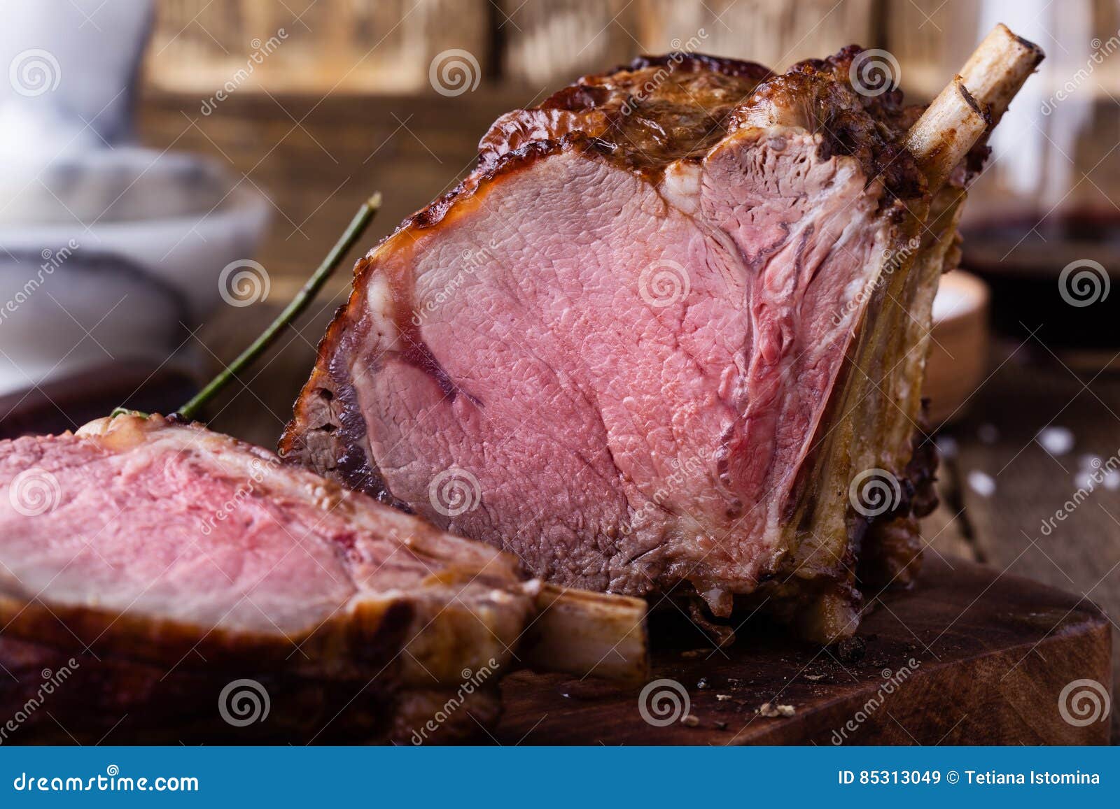 Homemade Bone-in Prime Rib Roast Stock Image - Image of primerib ...