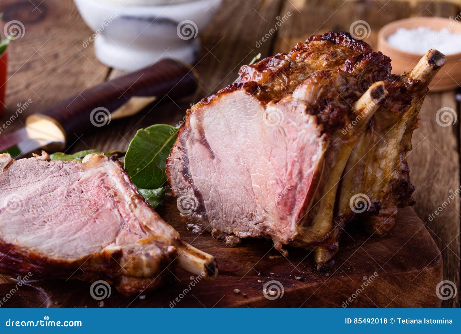Homemade Bone-in Prime Rib Roast Stock Photo - Image of copy, baked ...