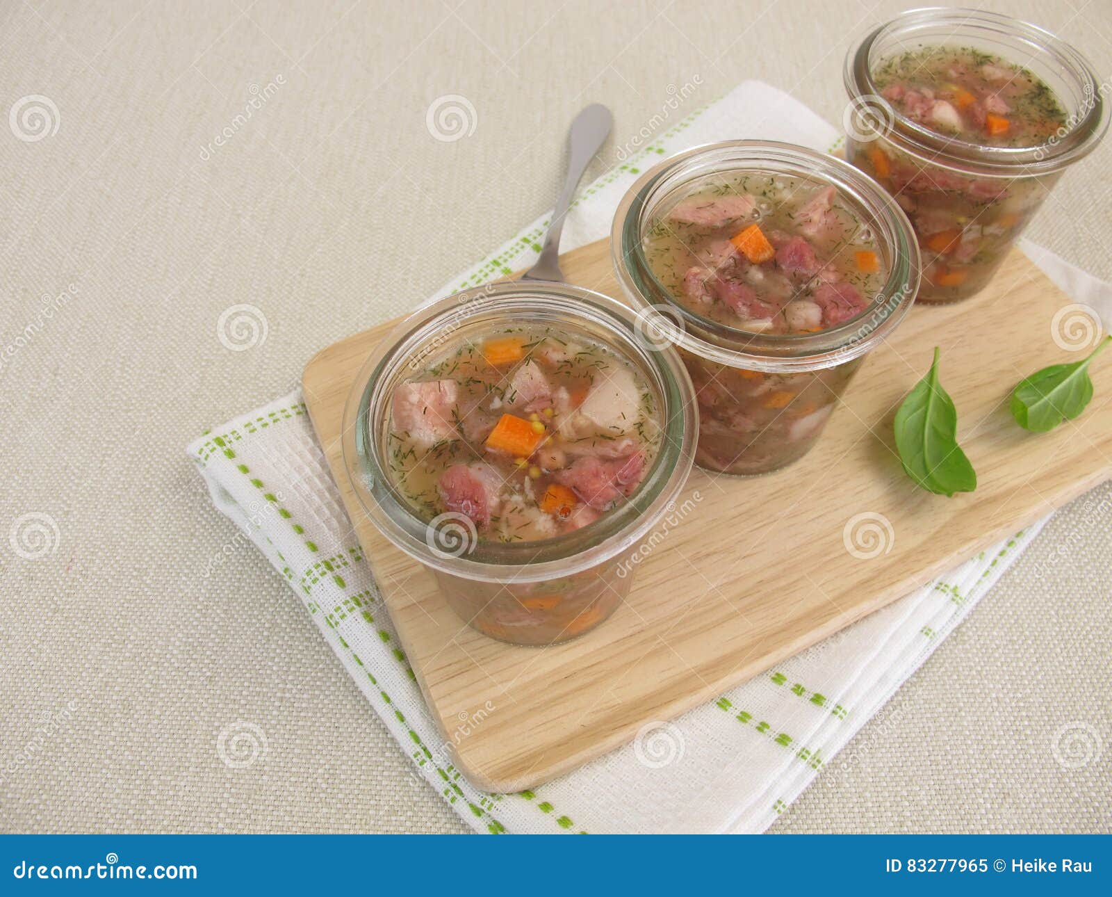 Homemade brawn in jar stock image. Image of preserve - 83277965