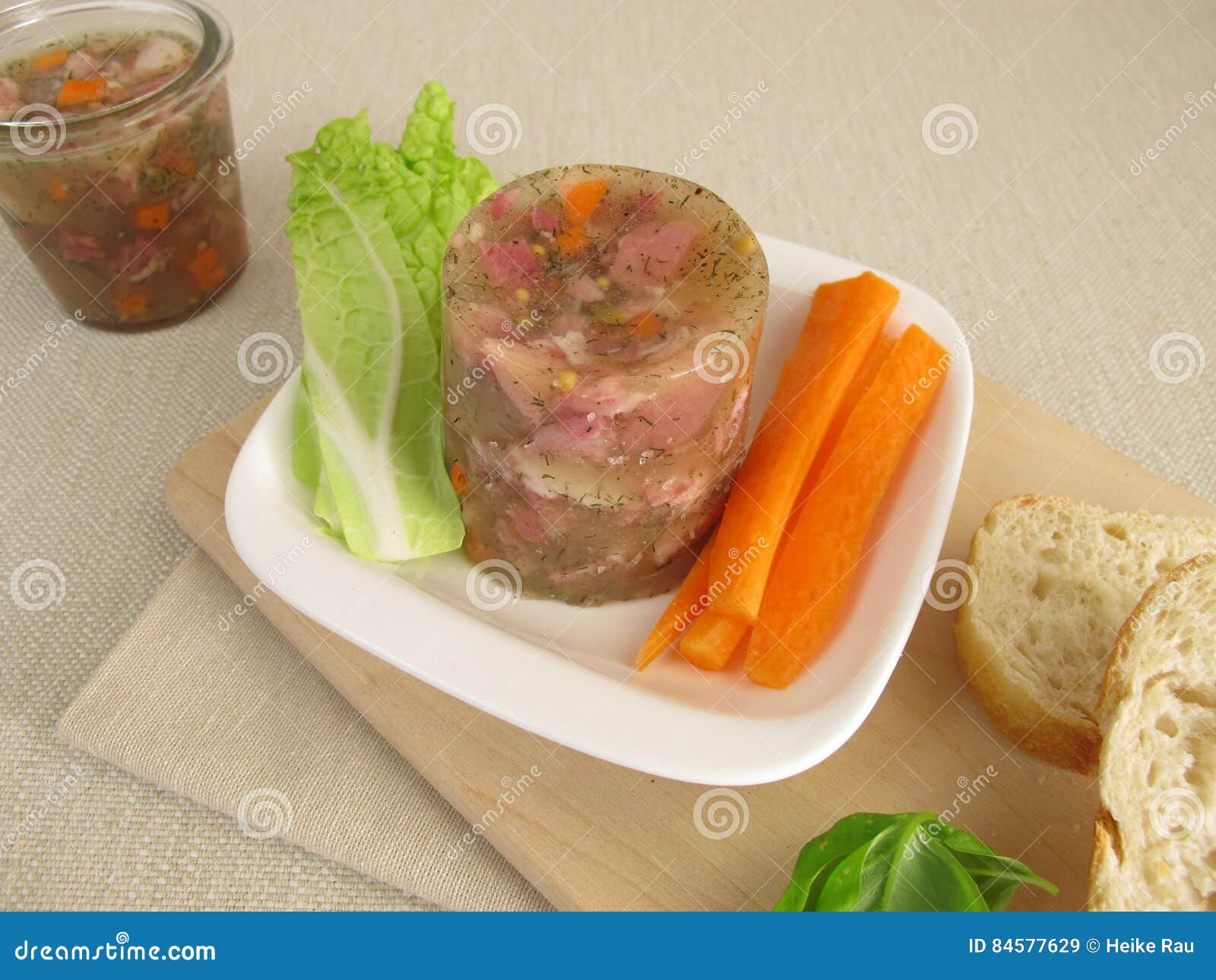 Homemade brawn with salad stock image. Image of roll - 84577629