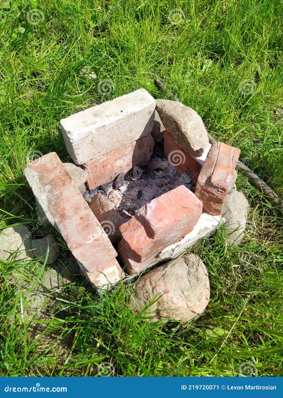 Homemade Brazier Made of Stones in Nature Stock Image - Image of rubble ...