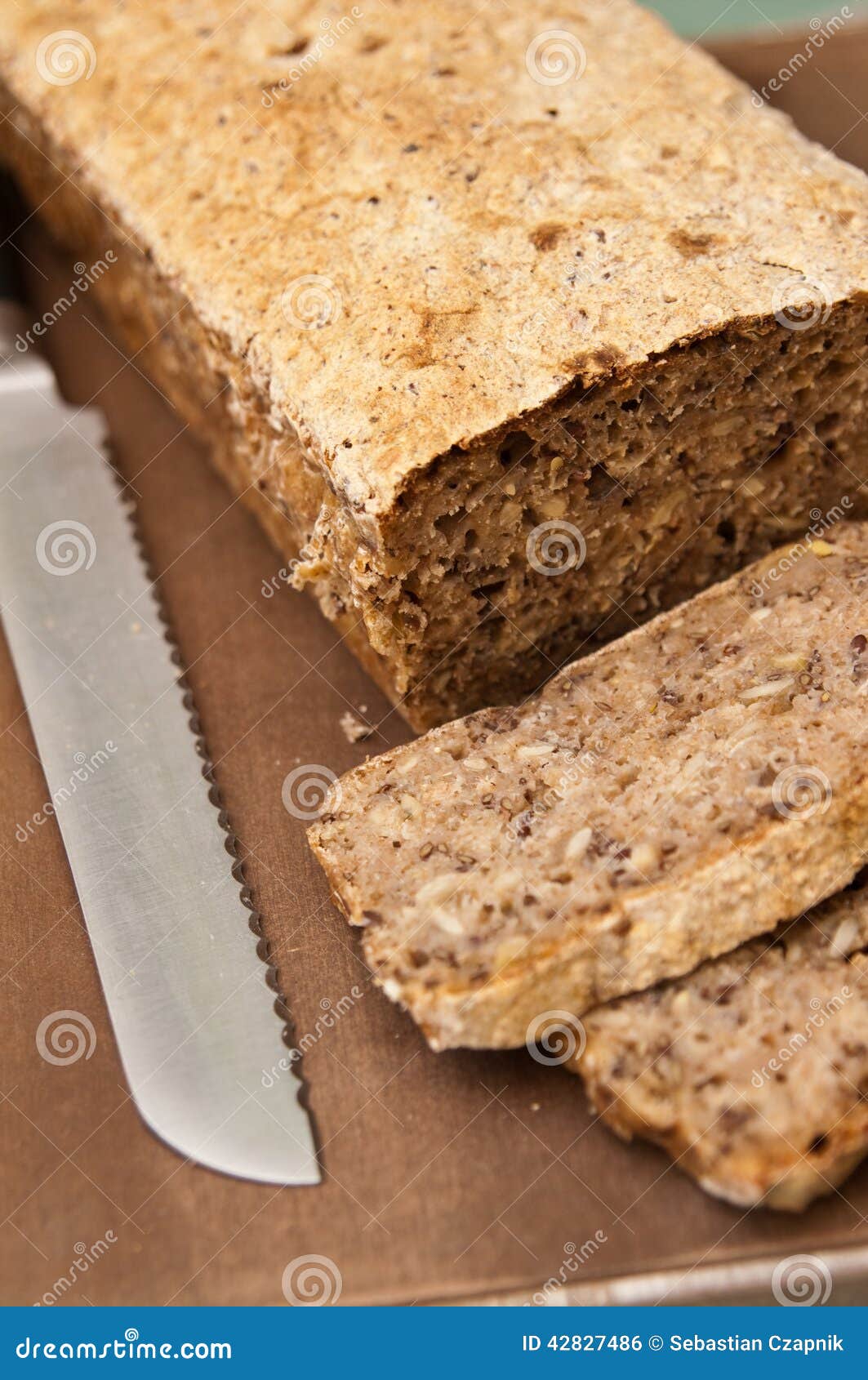 Homemade bread process stock photo. Image of cutting - 42827486