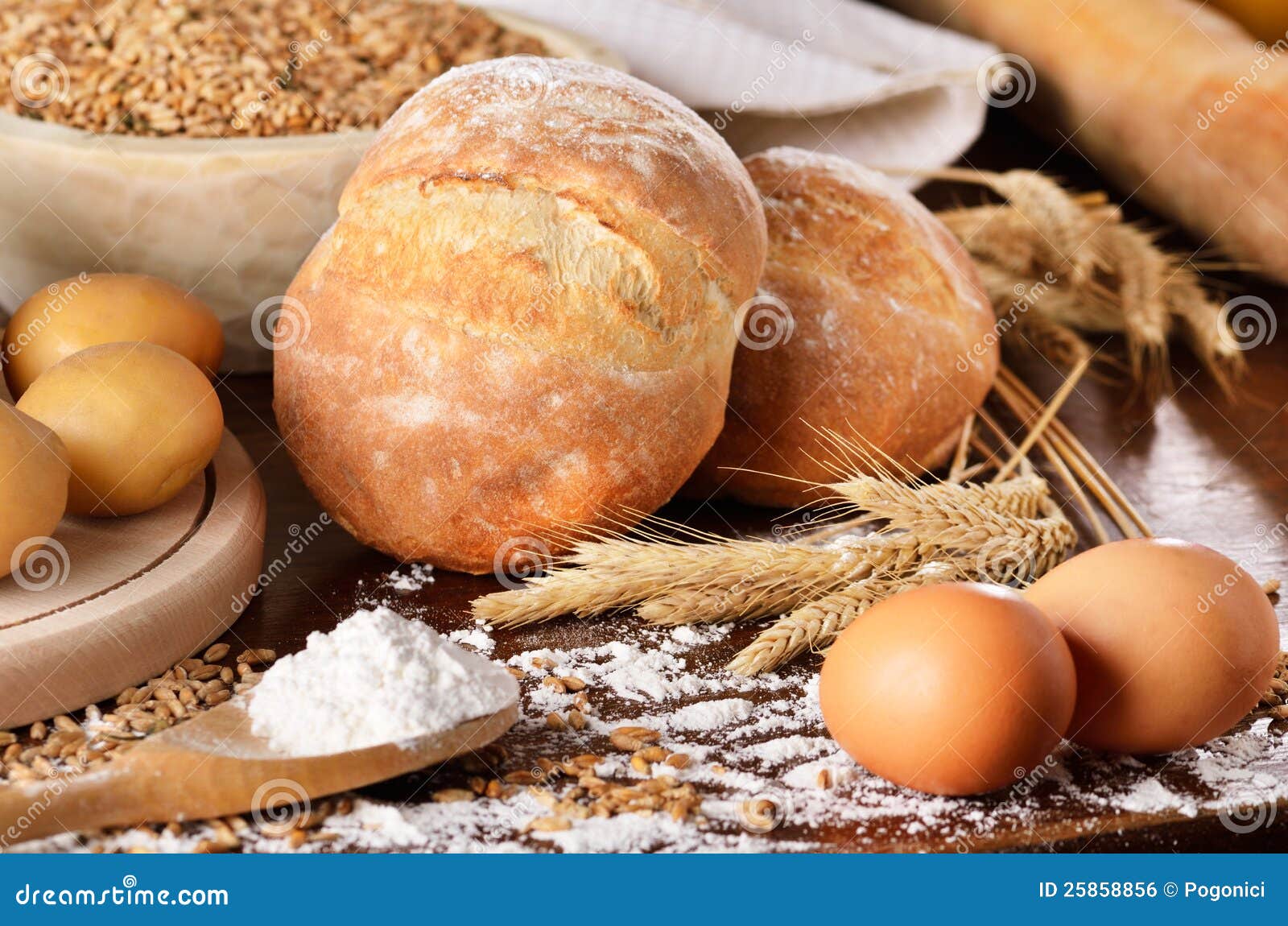 Homemade bread scene stock photo. Image of cereals, agricultural - 25858856