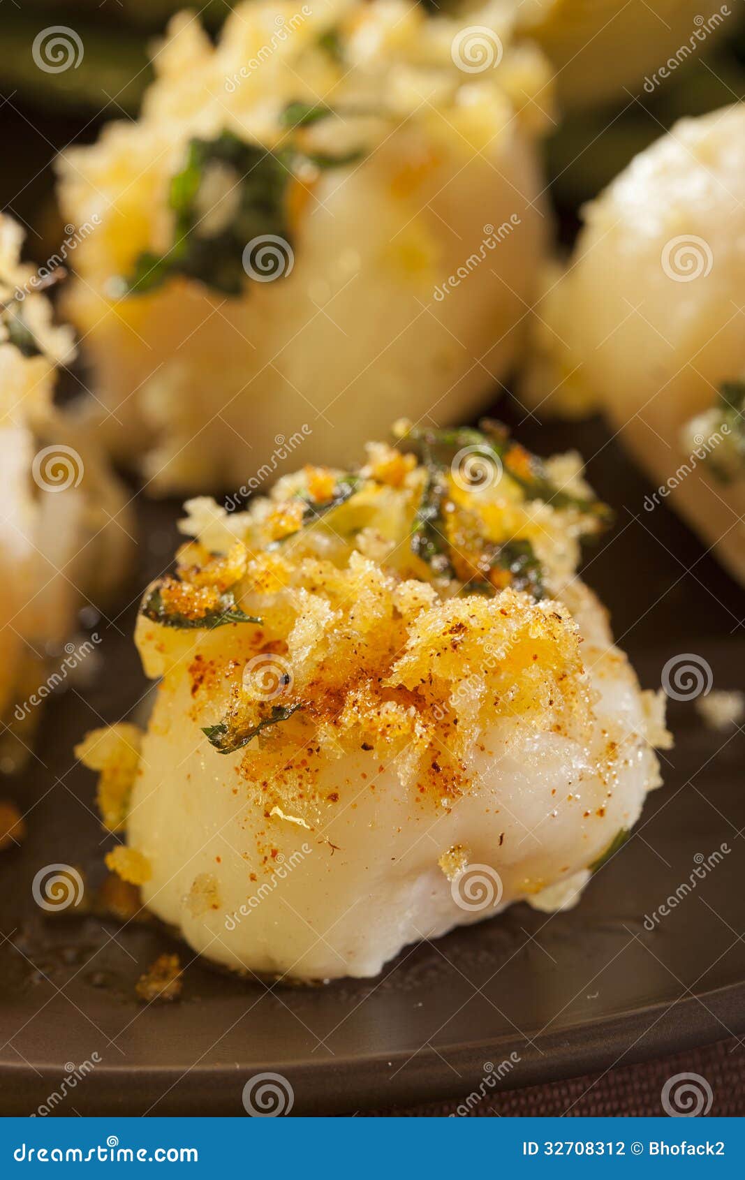 Homemade Breaded Scallop Seafood Dish Stock Photo - Image of fried ...