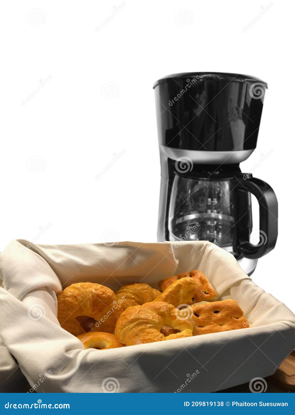 Homemade Break with Coffee Machine at Kitchen Stock Photo - Image of ...