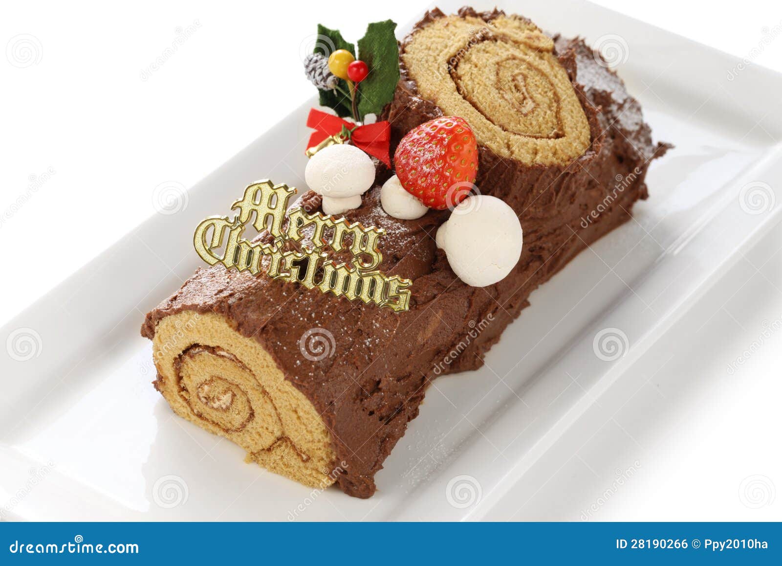 Homemade buche de noel stock photo. Image of decoration - 28190266