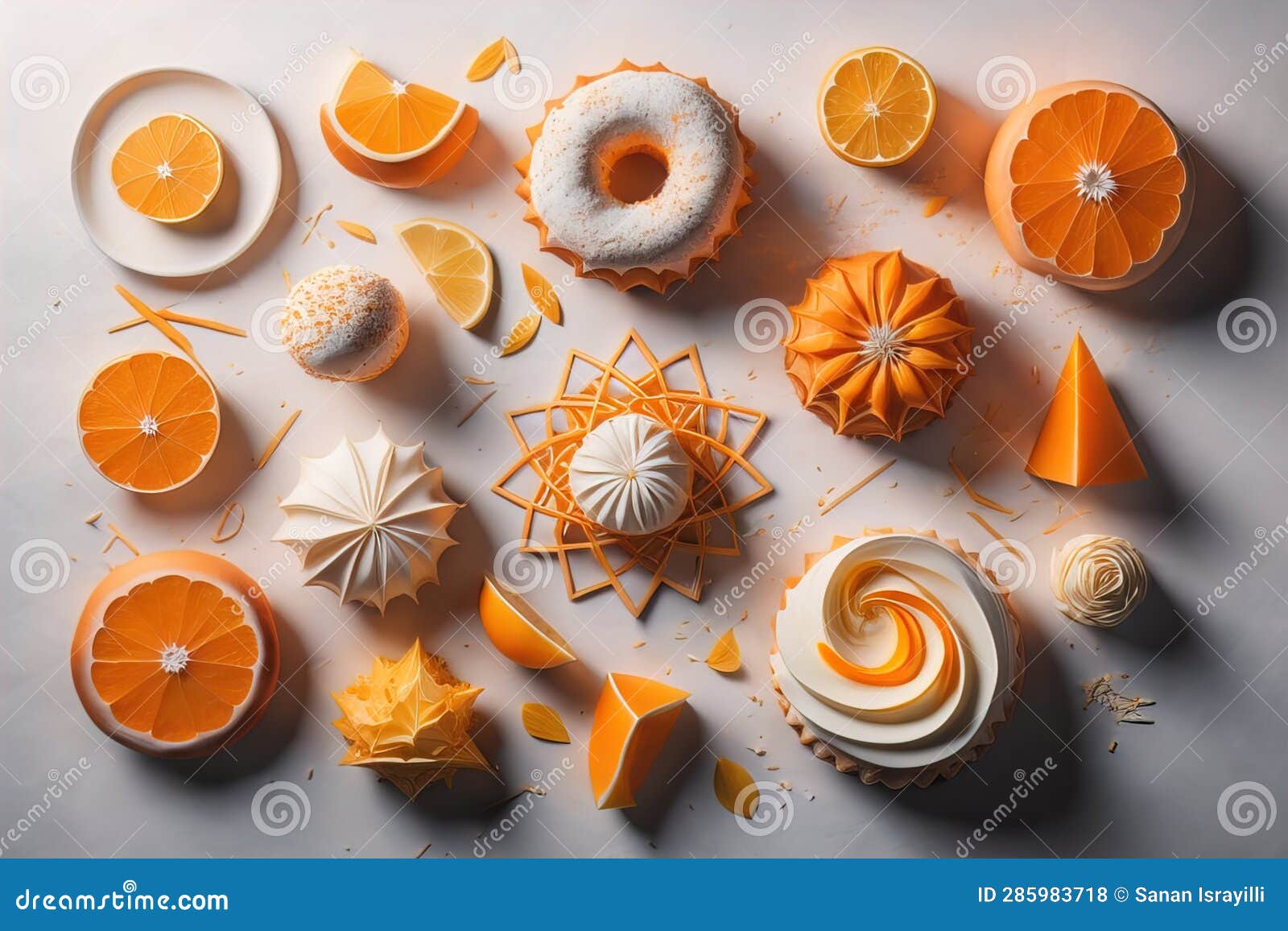 Homemade Cakes on a Solid Colors Background, Top View. Ai Generative ...