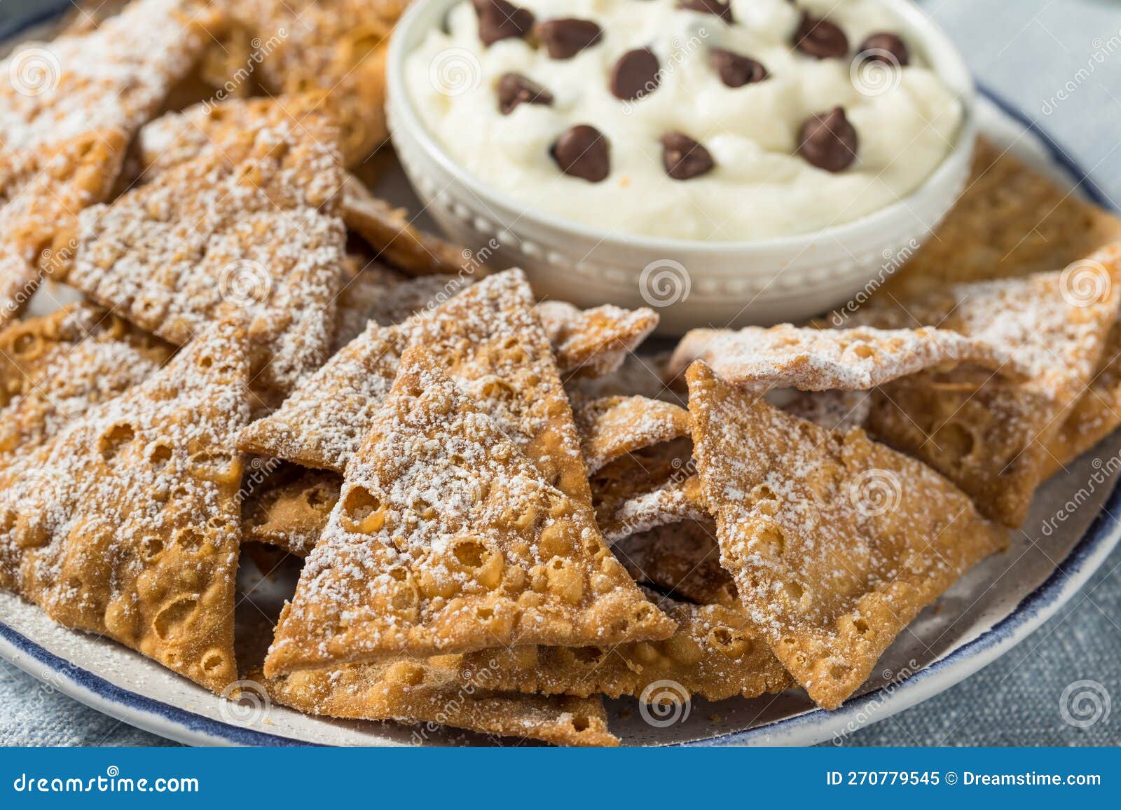 Homemade Cannoli Chips with Ricotta Dip Stock Image - Image of bakery ...