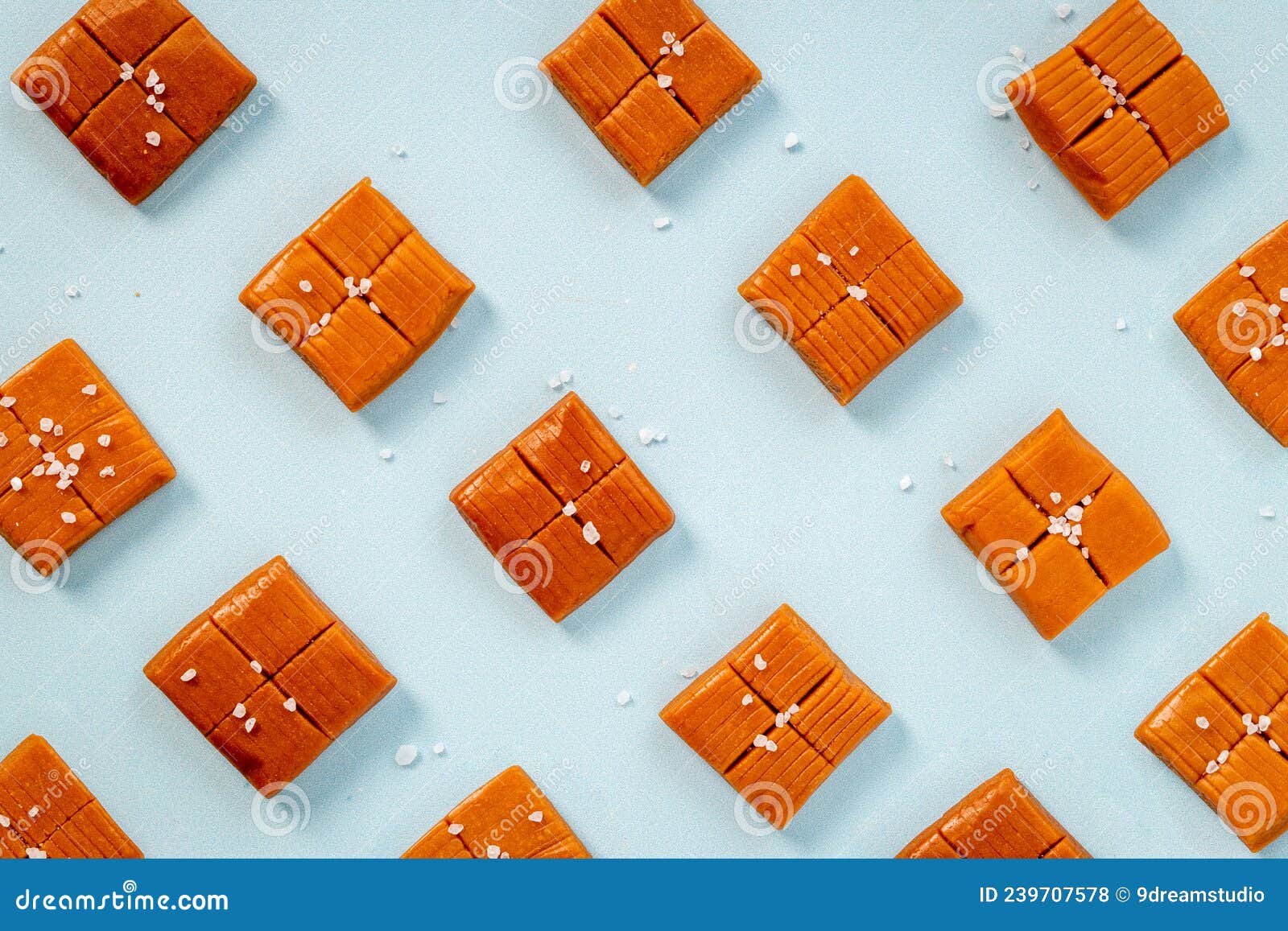 Homemade Caramel Candies Pattern Top View. Sweets Background Stock ...