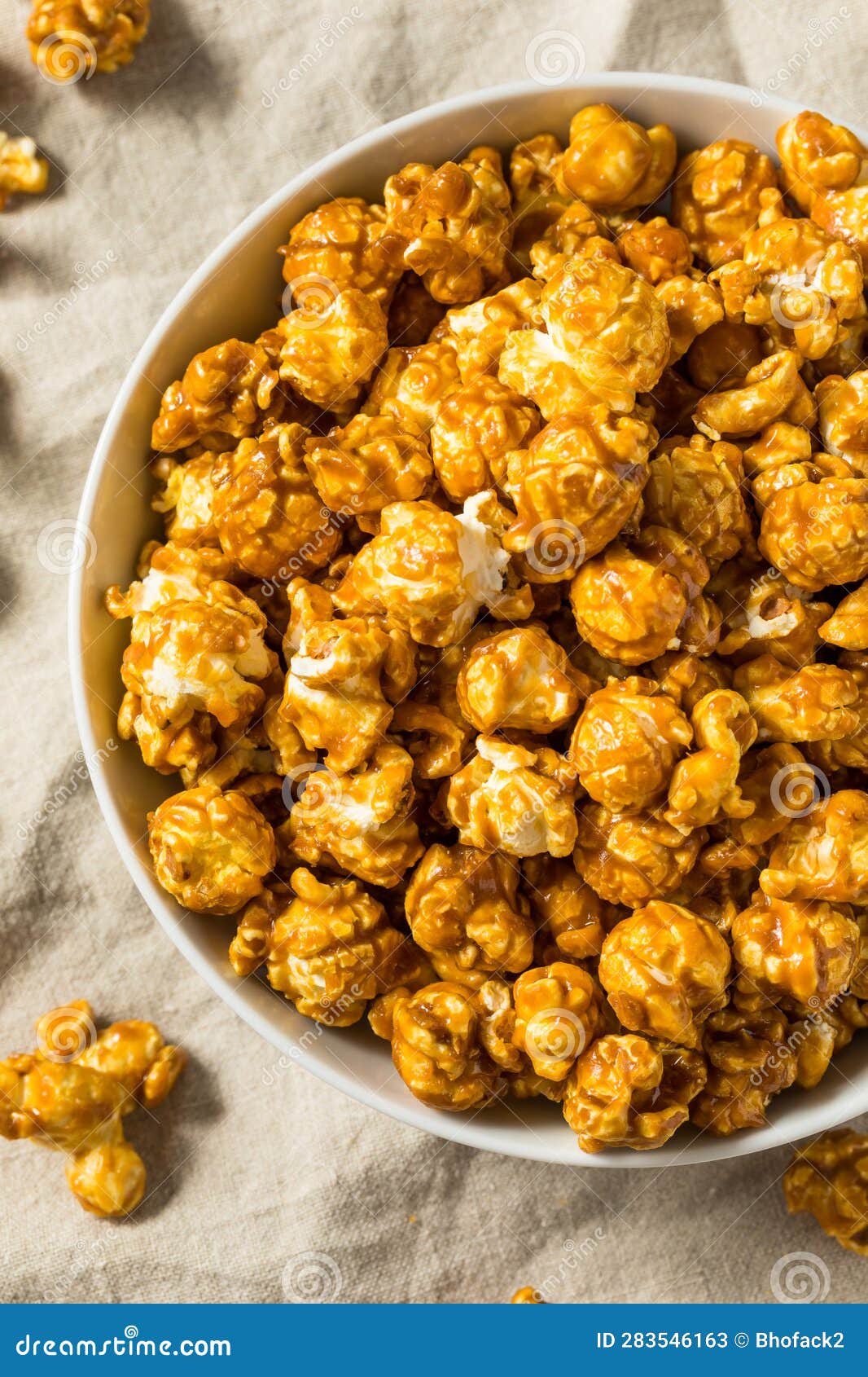 Homemade Caramel Pop Corn stock image. Image of treat - 283546163