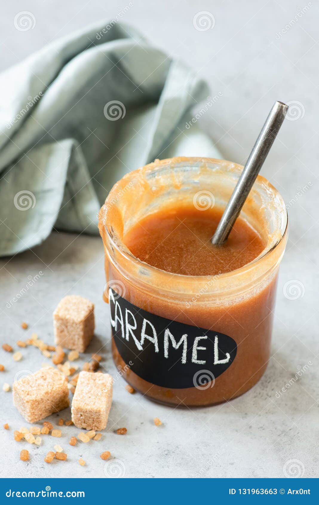 Homemade Caramel Sauce in Jar Stock Image - Image of milk, candy: 131963663