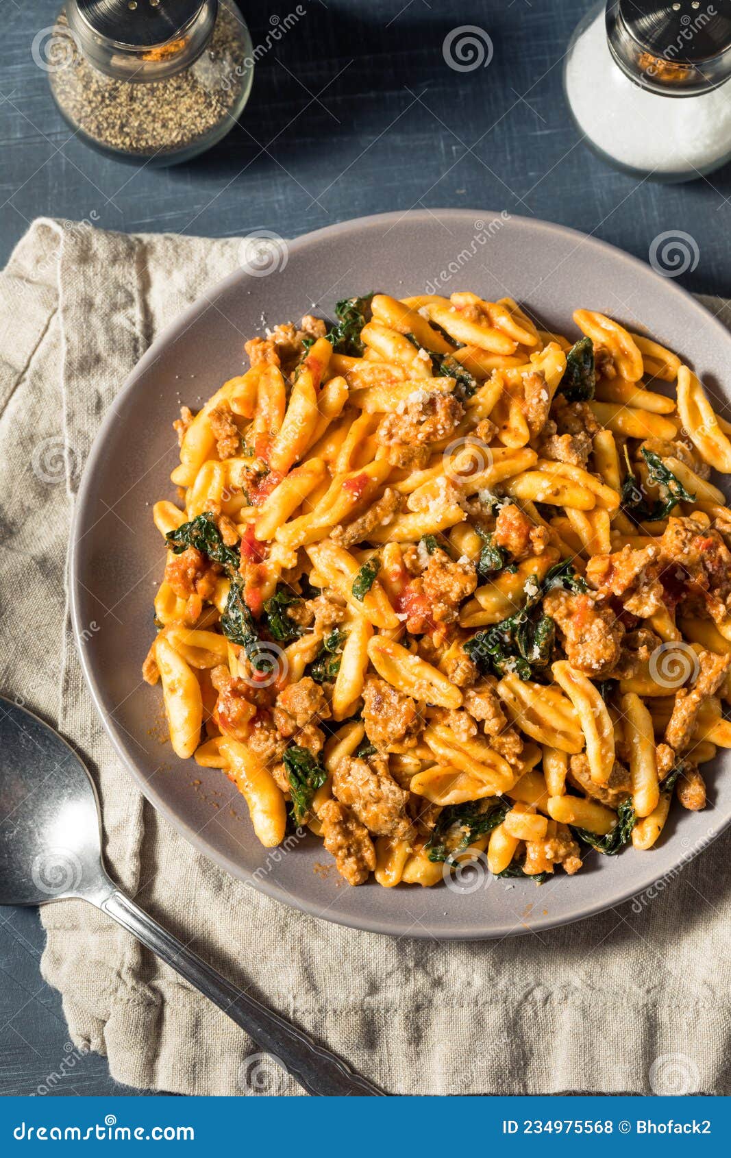 Homemade Cavatelli Pasta Dinner Stock Photo - Image of dish, healthy ...