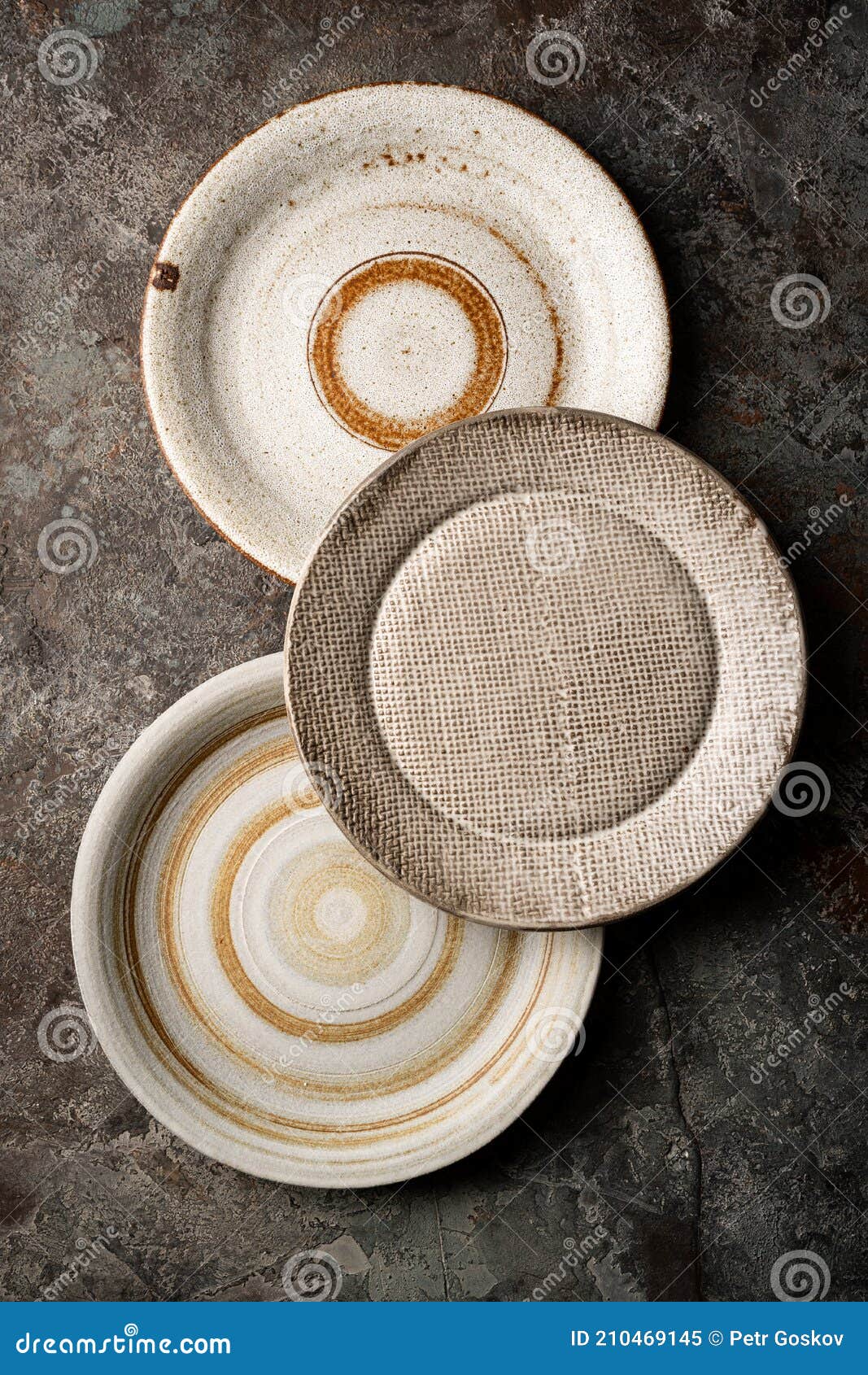 Homemade ceramic plates stock image. Image of dinner - 210469145