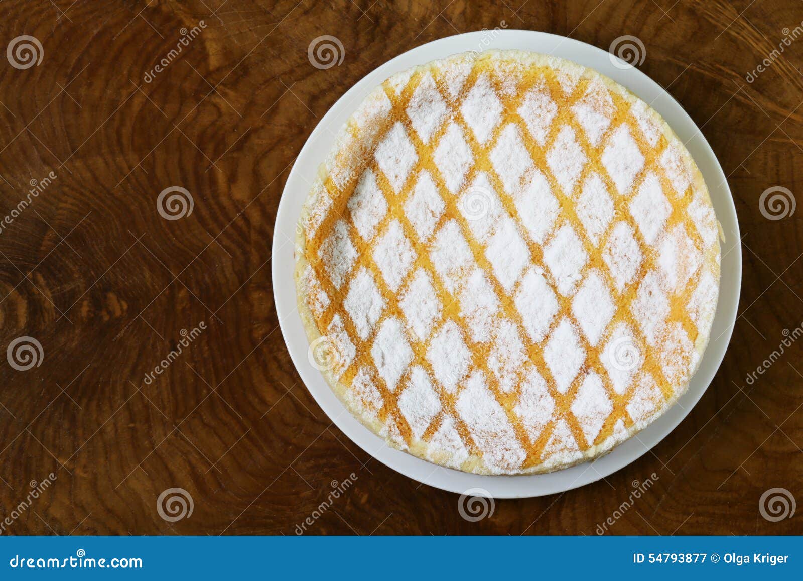 Homemade Cheesecake with Powdered Sugar and Cherry Stock Image - Image ...