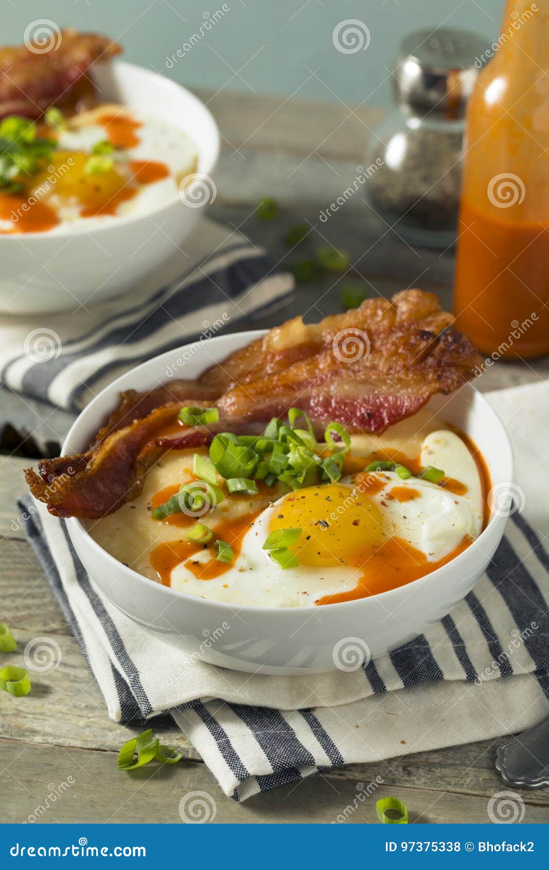 Homemade Cheesy Breakfast Grits Stock Photo - Image of ground, diet ...