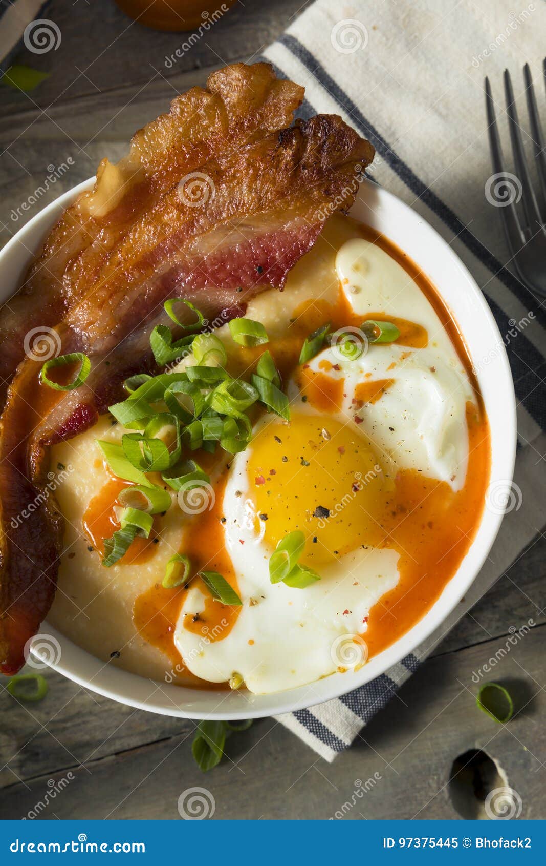Homemade Cheesy Breakfast Grits Stock Image - Image of cooked, natural ...