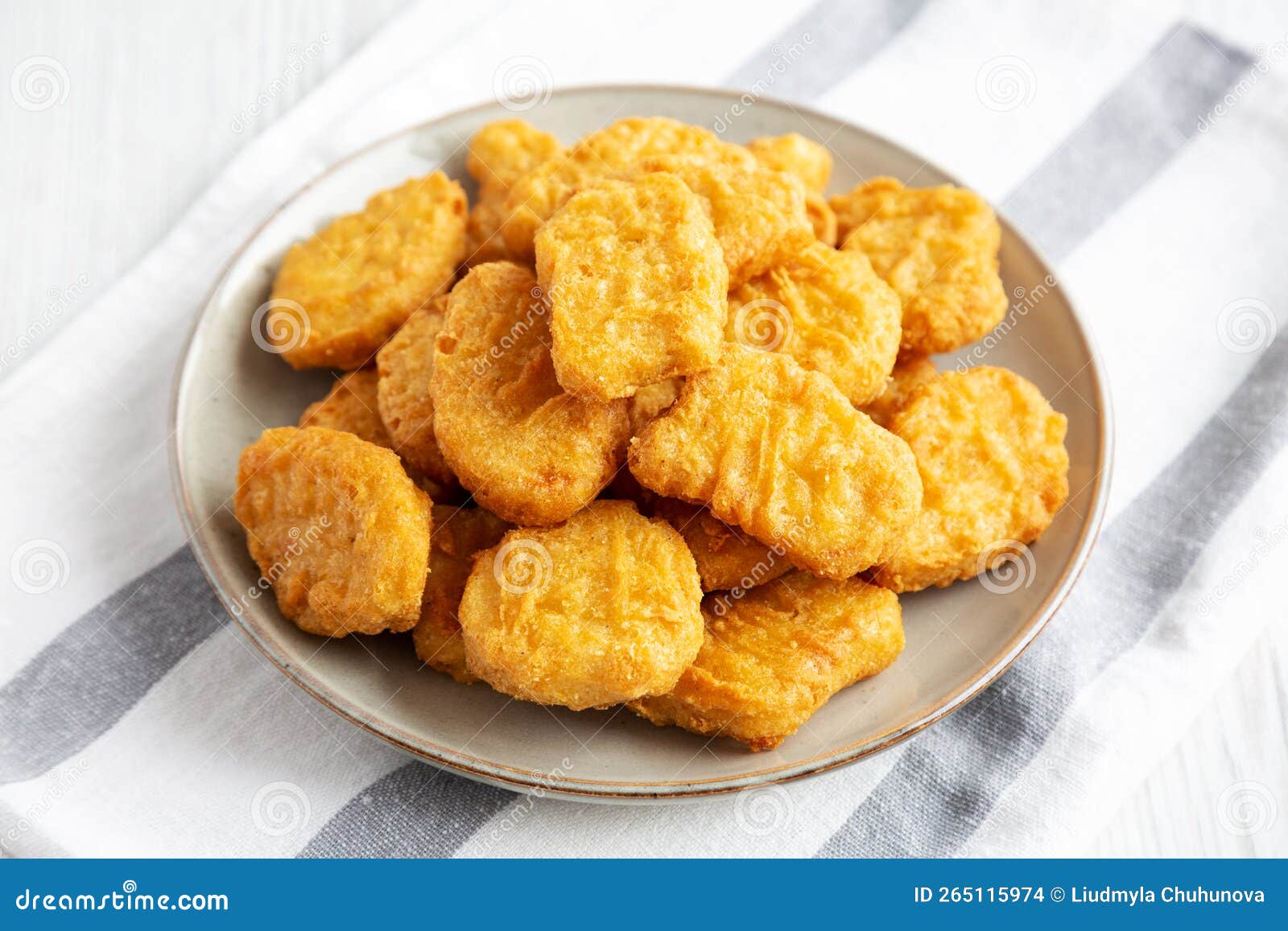 Homemade Chicken Nuggets with Ketchup, Side View Stock Photo - Image of ...