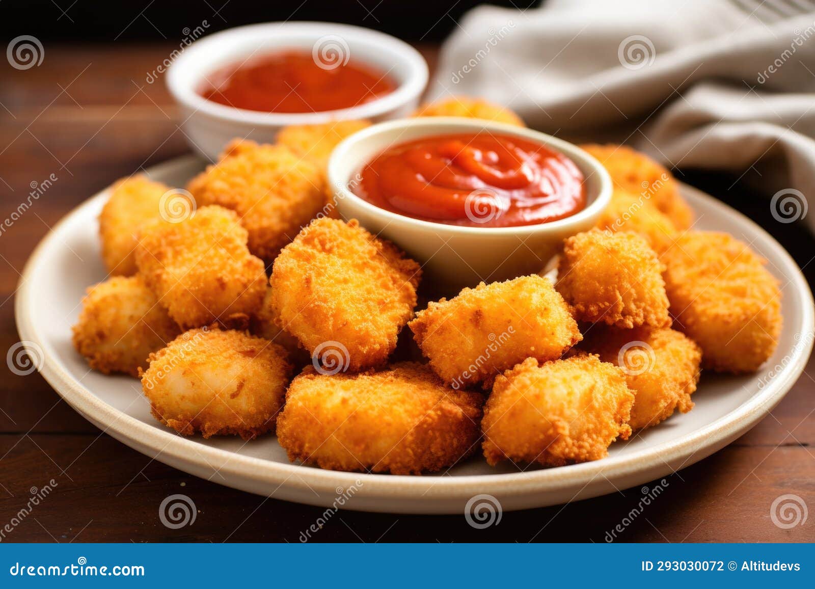Homemade Chicken Nuggets Sitting on a Plate Stock Photo - Image of ...