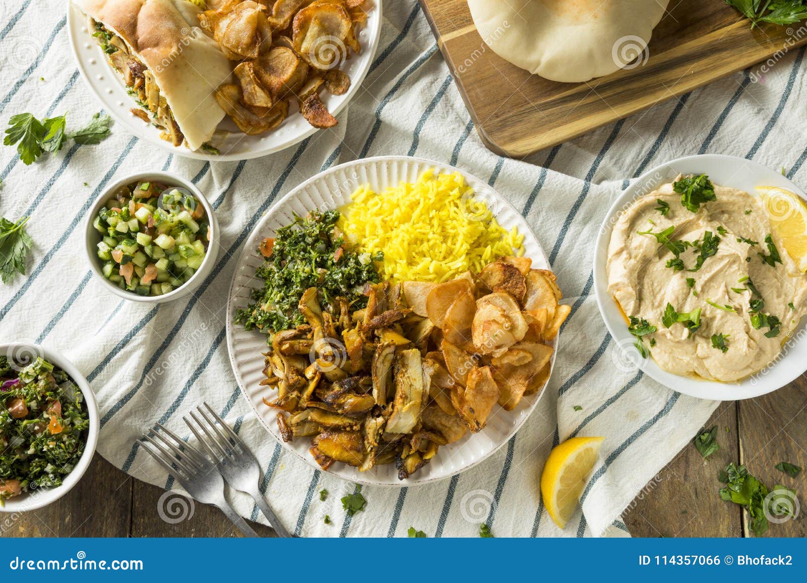 Homemade Chicken Shawarma Plate Stock Photo - Image of cuisine, onion ...