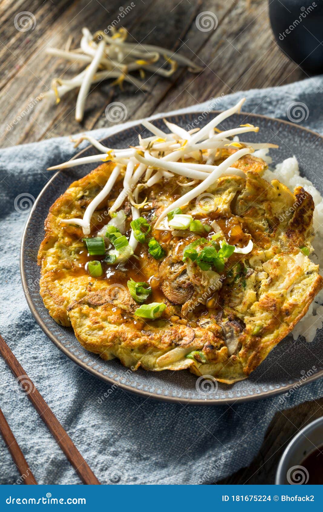 Homemade Chinese Egg Foo Yung Omelette Stock Photo - Image of chinese ...