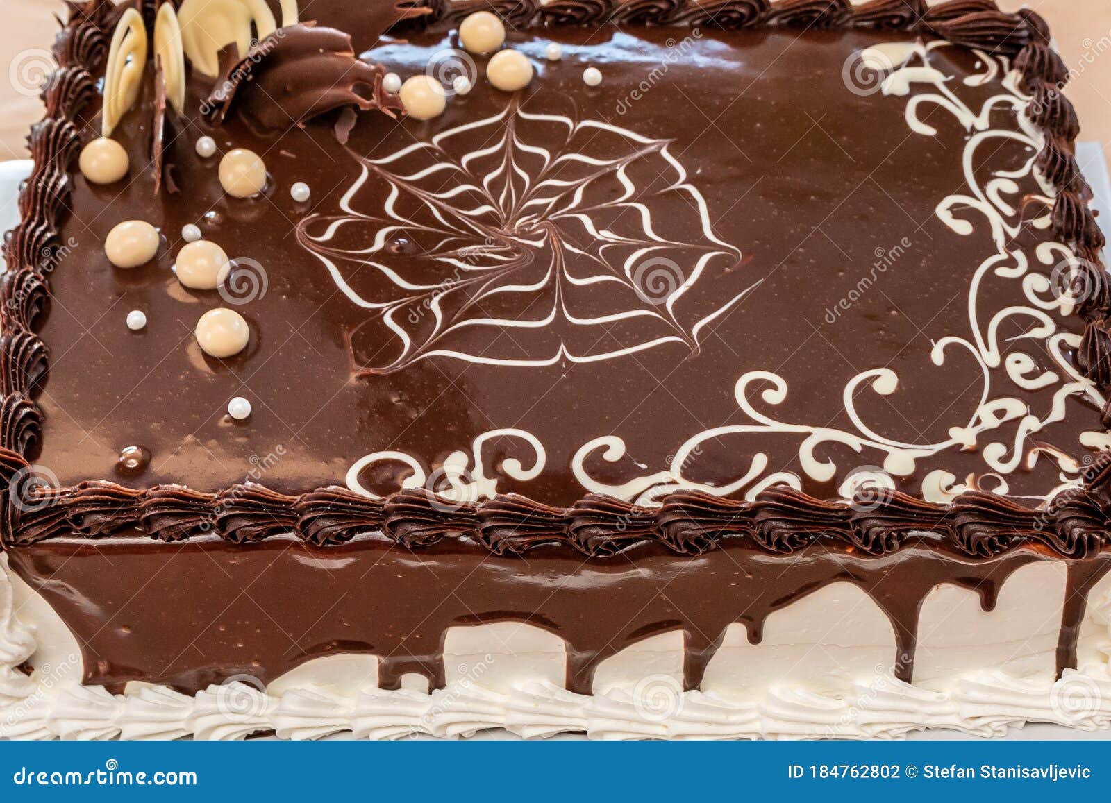 Homemade chocolate cake stock photo. Image of creamy - 184762802