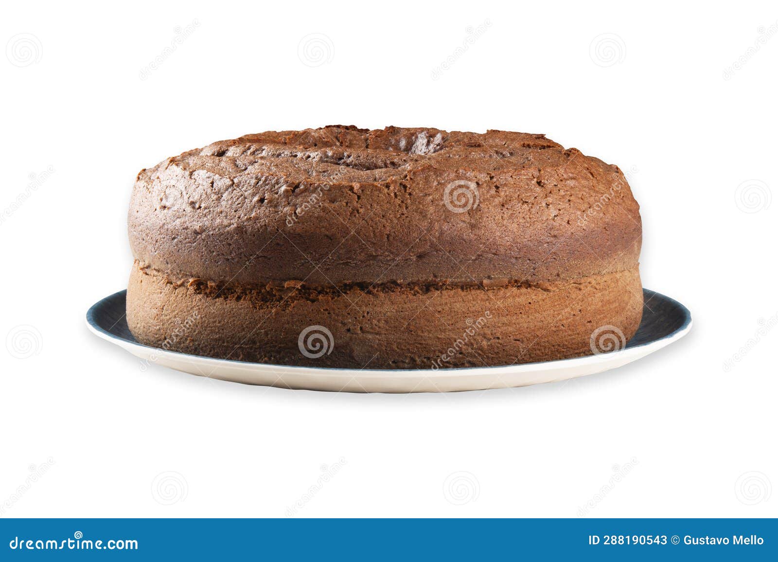 Homemade Chocolate Cake on White Background. Side View Stock Image ...