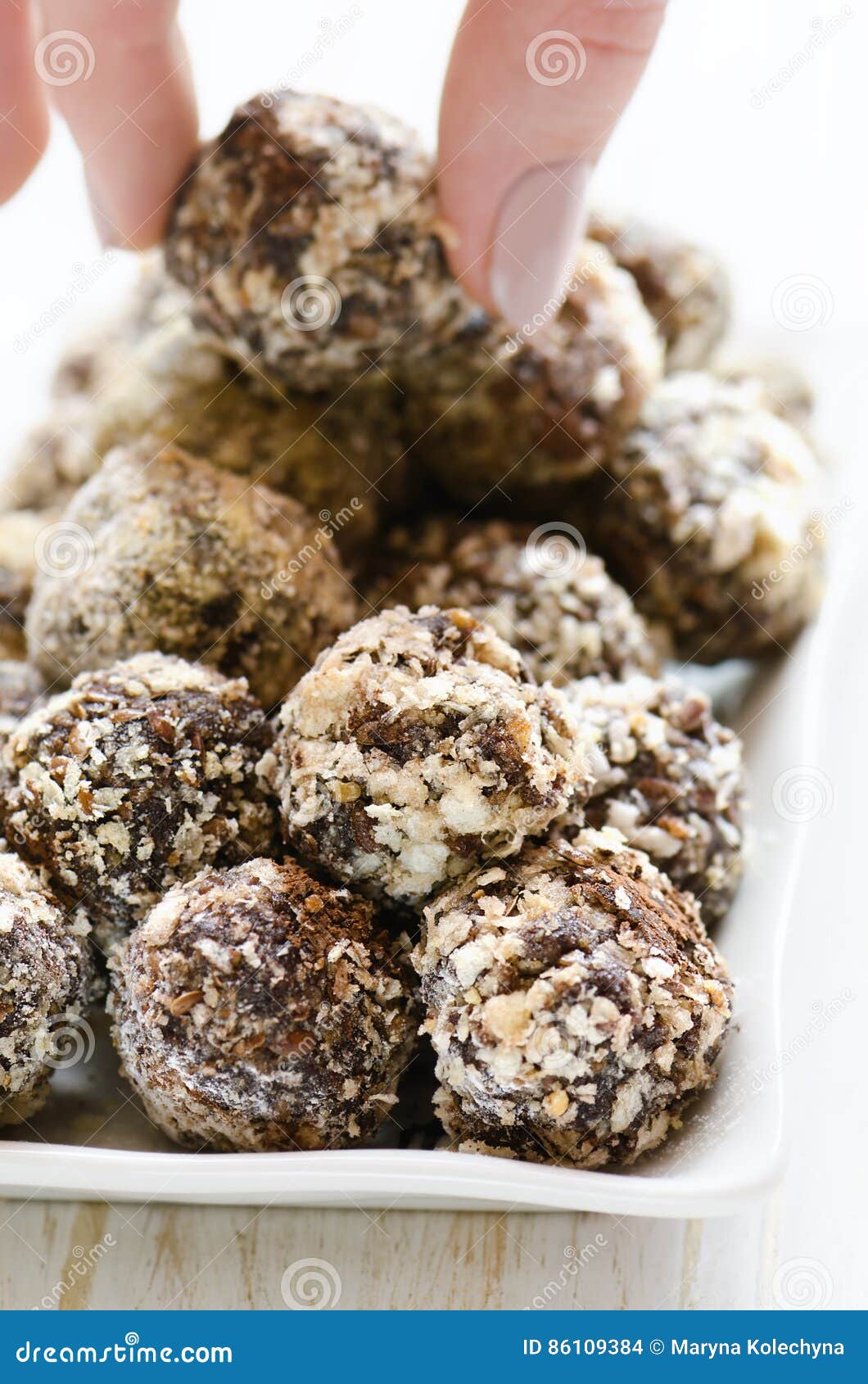 Homemade Chocolate Candy with Nuts and Waffles Flakes Stock Photo ...