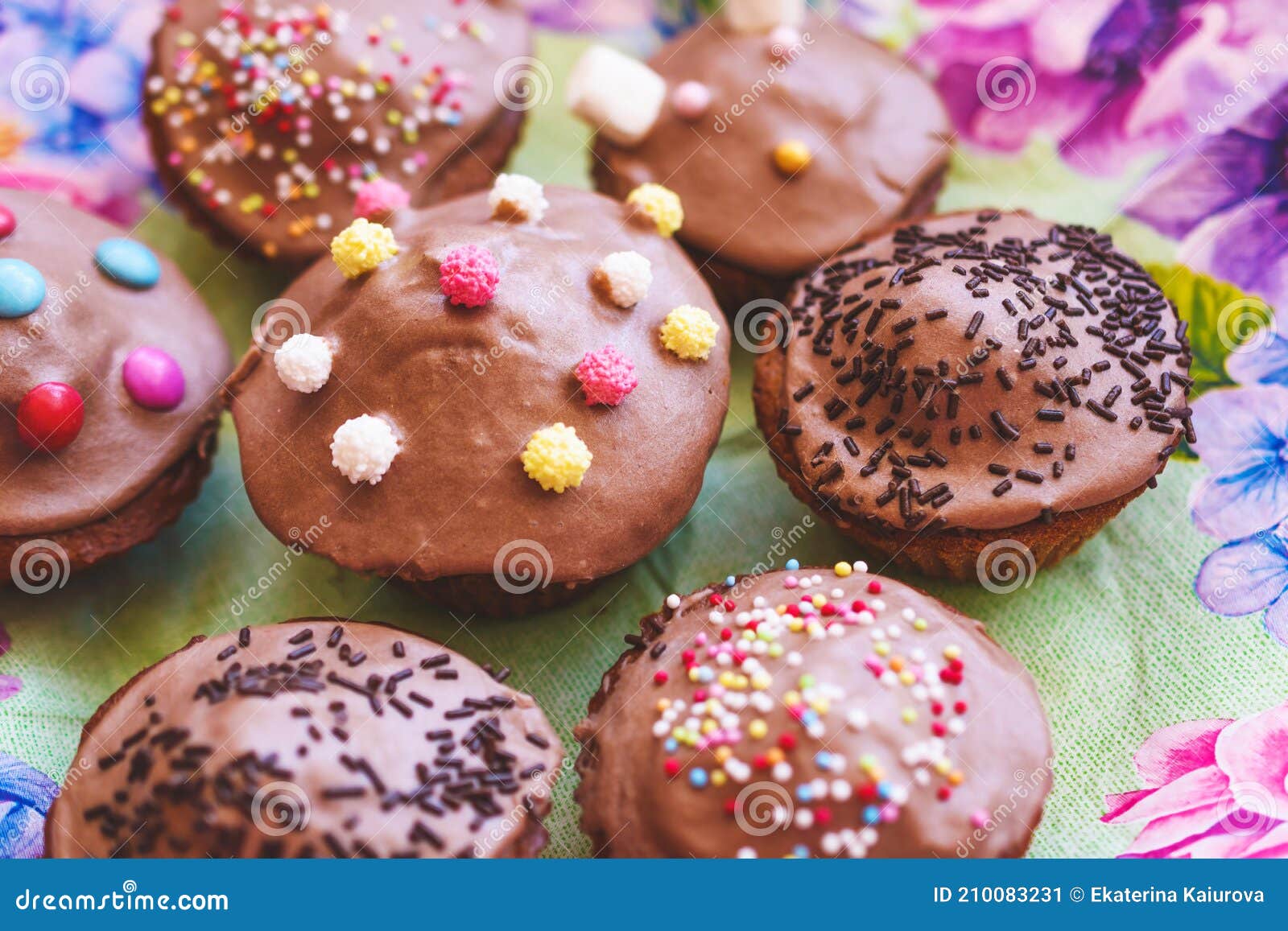 Homemade chocolate muffins stock image. Image of brown - 210083231