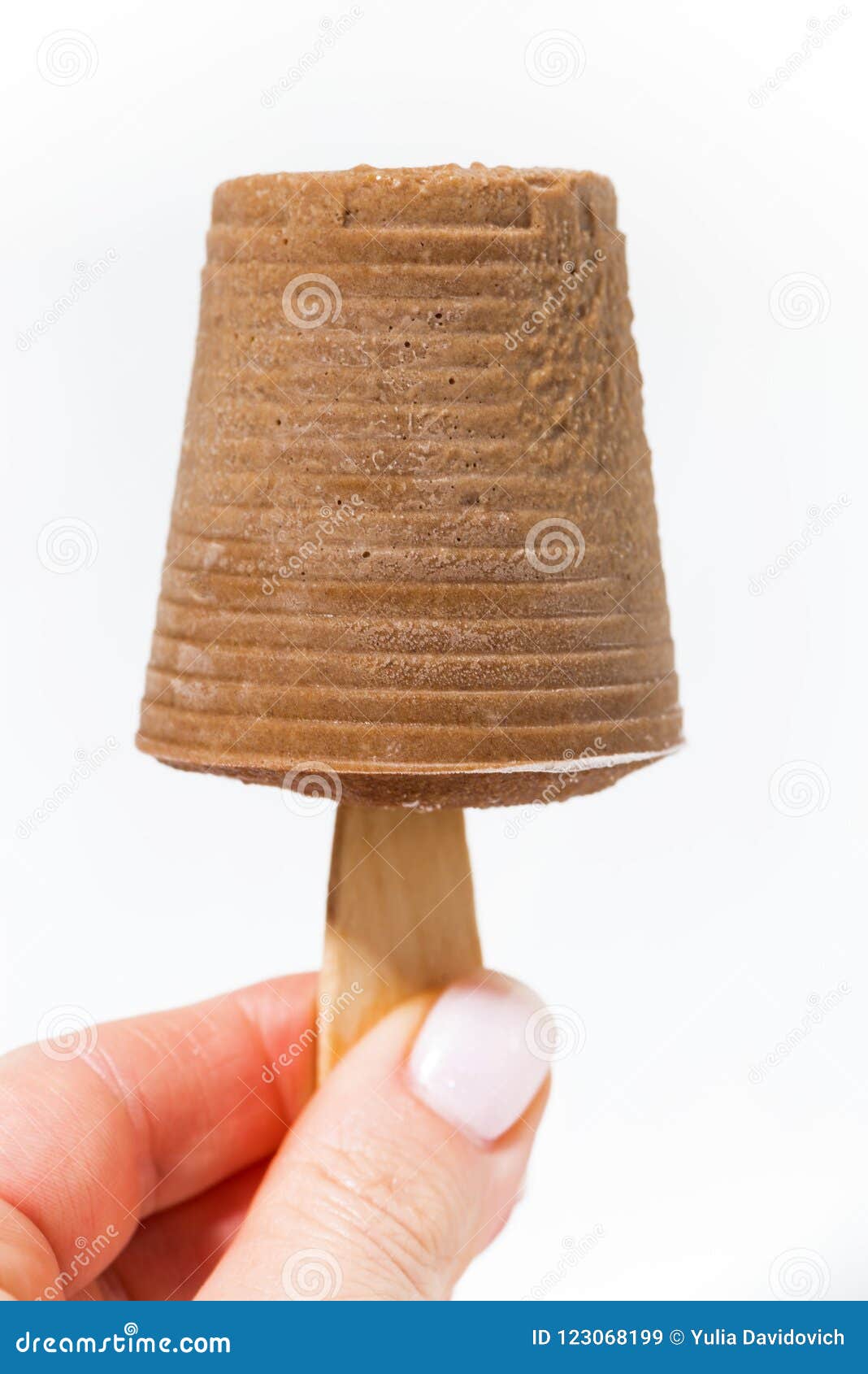 Homemade Chocolate Popsicles on a Stick in Hand Stock Image - Image of ...