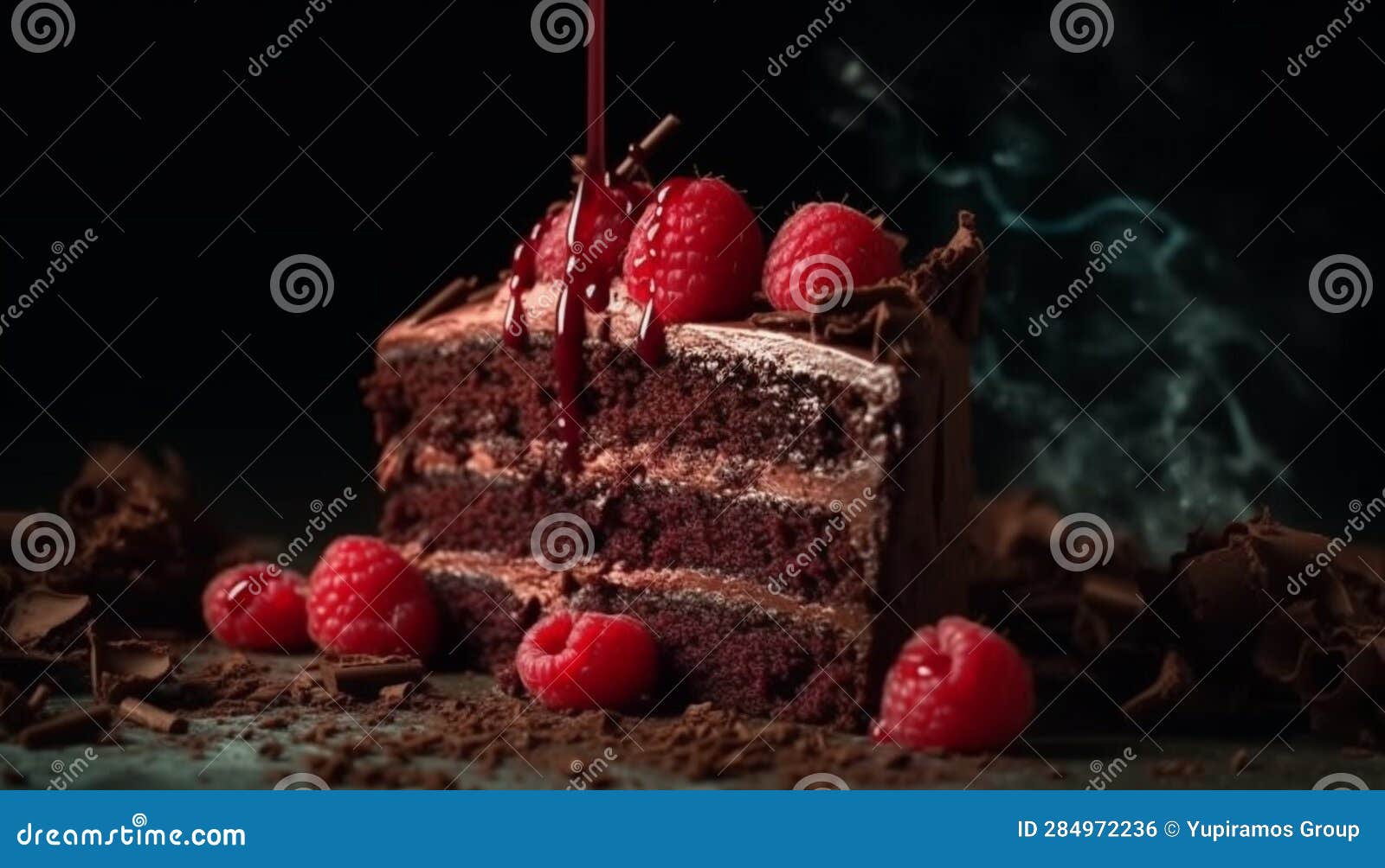 A Homemade Chocolate Raspberry Brownie, a Sweet Indulgence on Wood ...