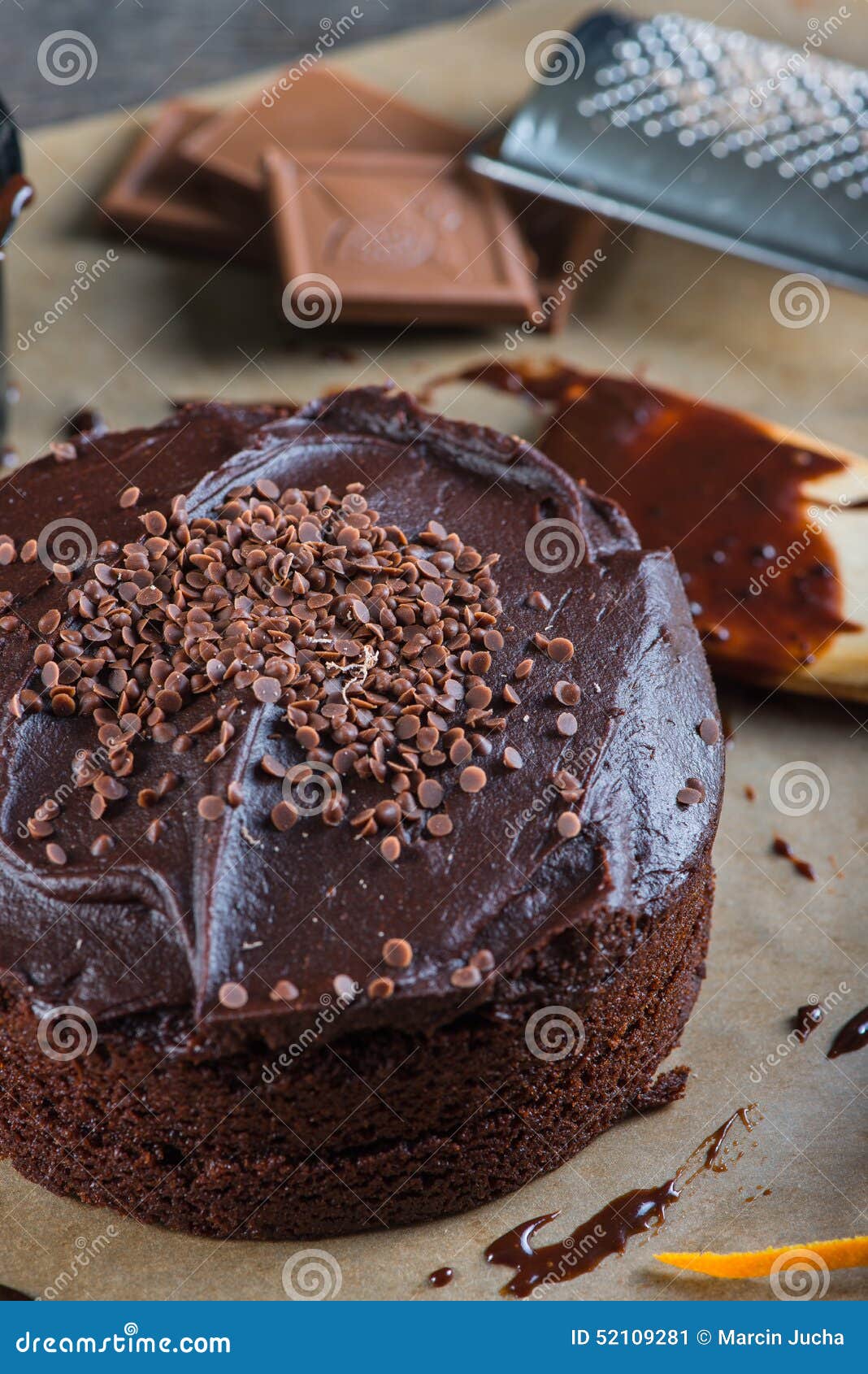 Homemade Chocolate Torte Cake Stock Image - Image of food, closeup ...
