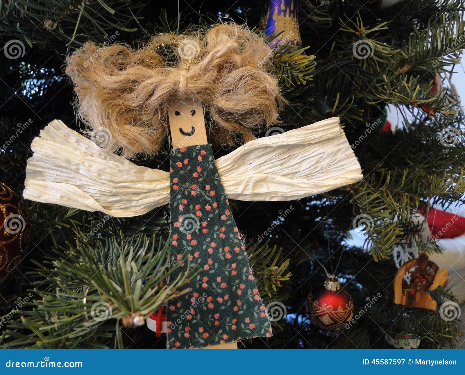 Homemade Christmas Angel stock image. Image of holiday - 45587597