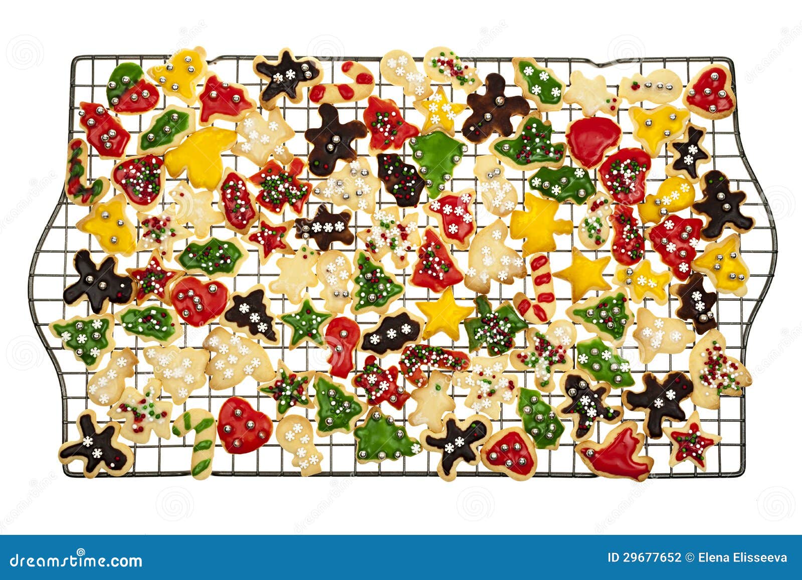 Homemade Christmas Cookies on Wire Rack Stock Photo - Image of food ...