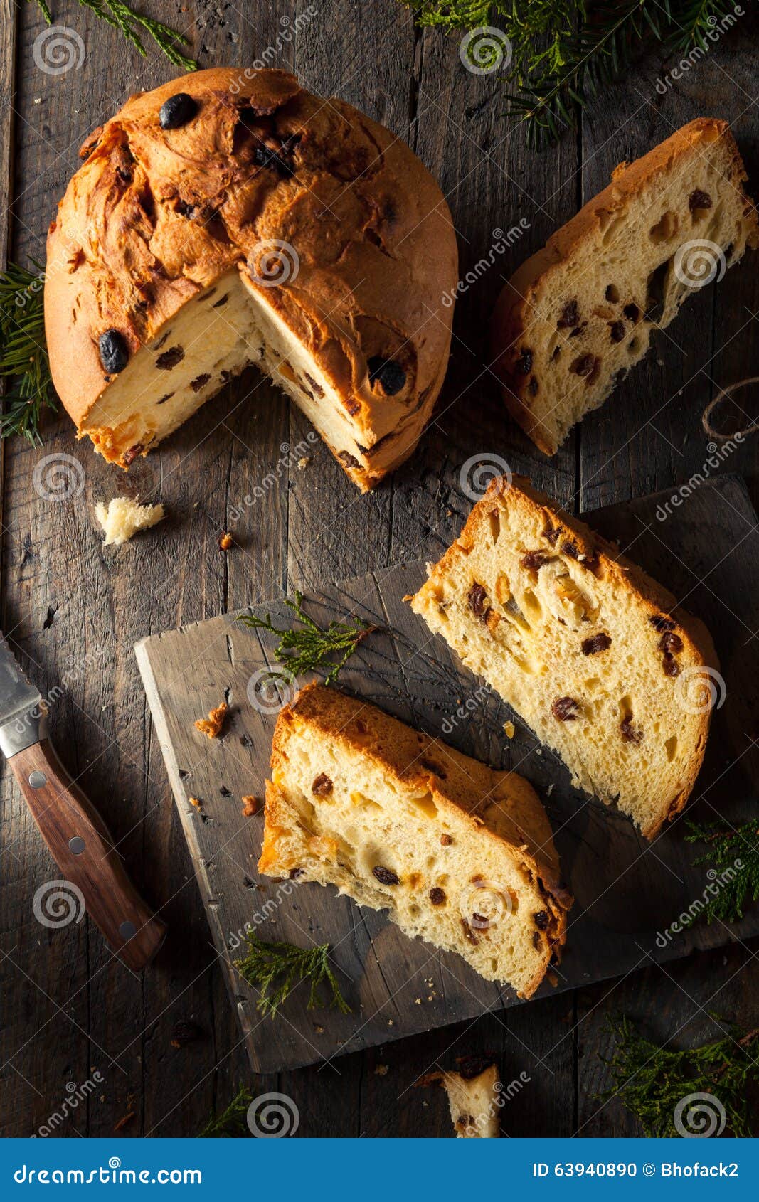 Homemade Christmas Even Panettone Bread Stock Photo - Image of festive ...